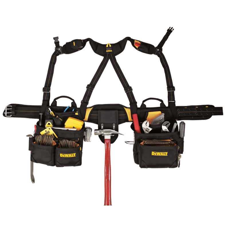 DeWALT Heavy Duty 20 pocket Polyester Combo Apron with Suspenders Black ...