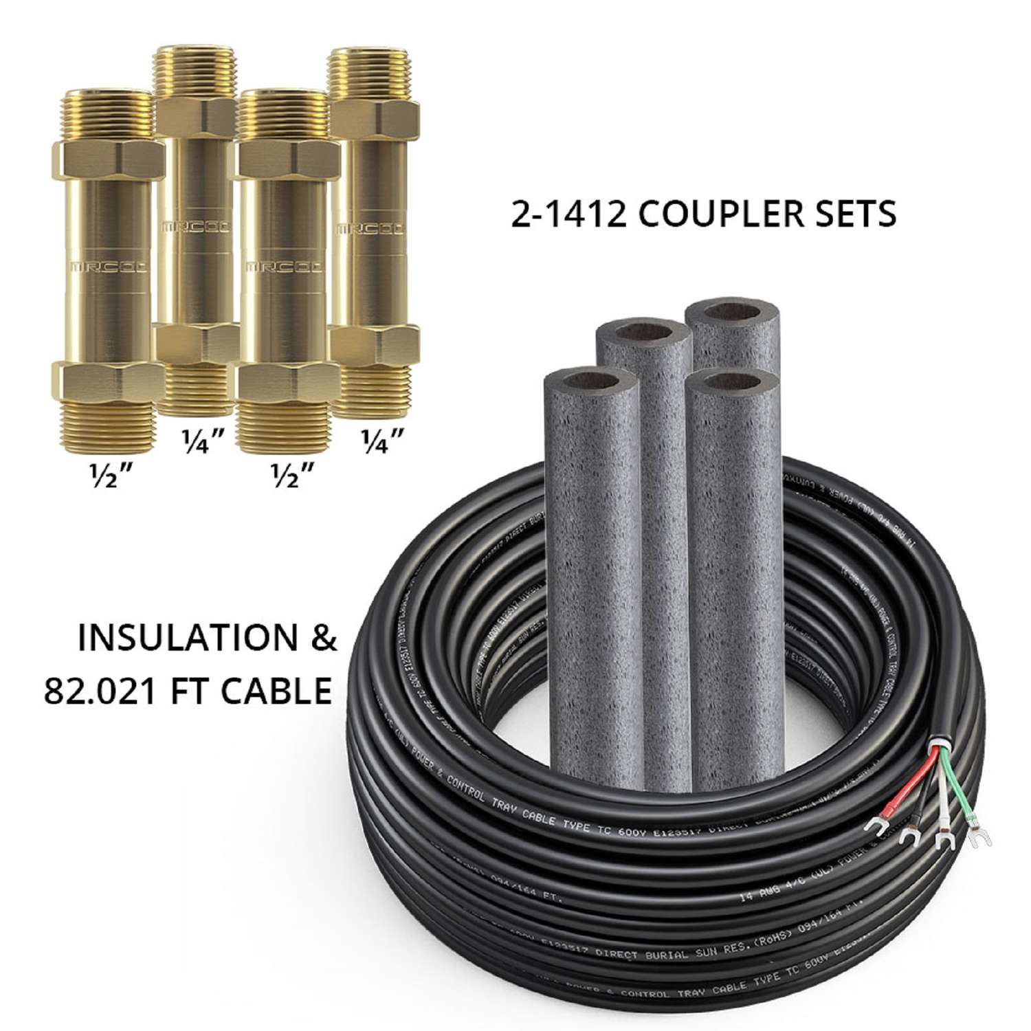 MrCool 75ft, double 1/4in-1/2in (9, 12 and 18k) DIY Line Set Coupler ...