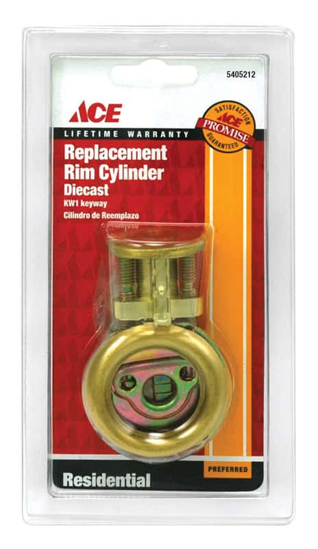 Ace KW1 Brass Brass Rim Cylinder Keyed Differently - Ace Hardware