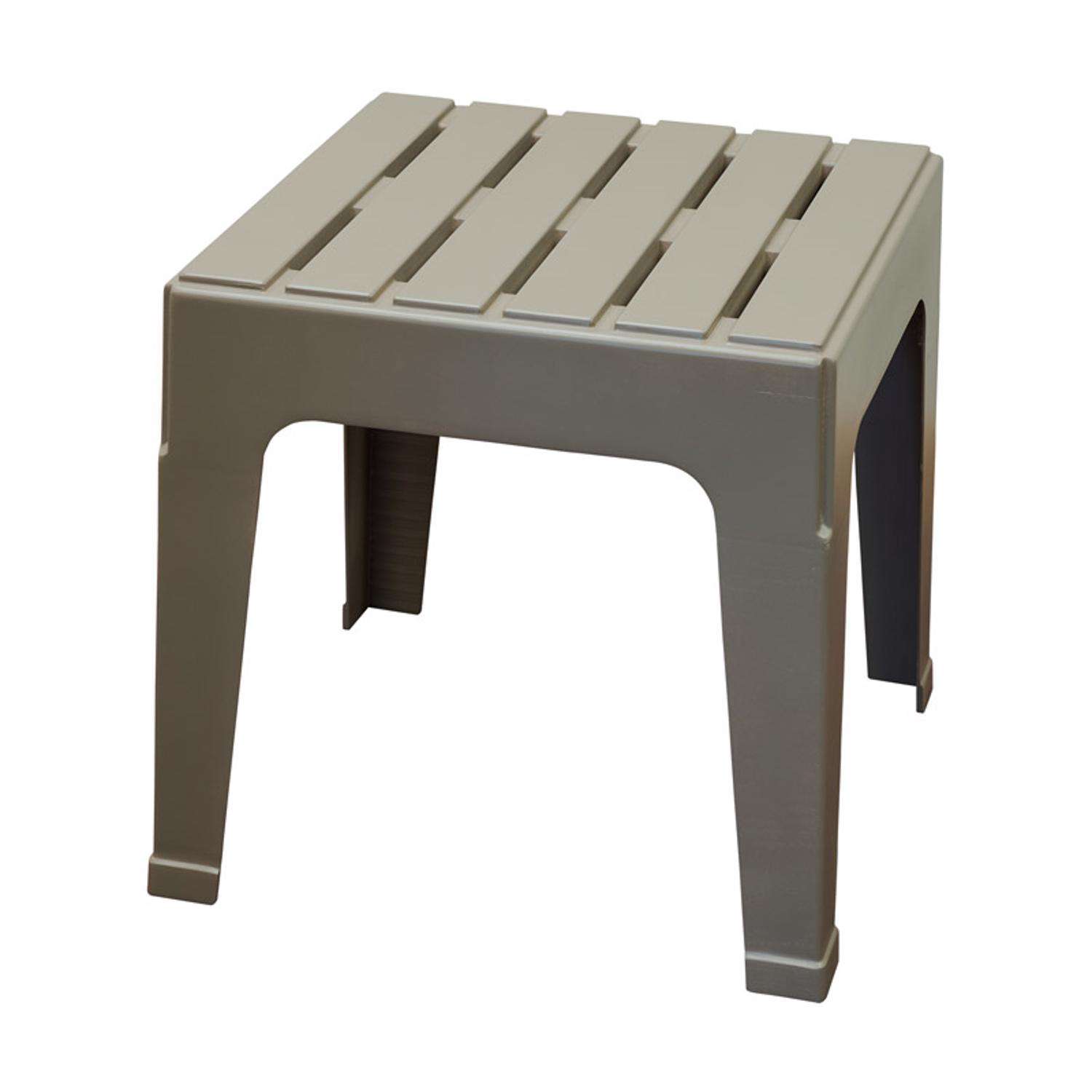 Adams Big Easy Gray Square Resin Stackable Side Table - Ace Hardware