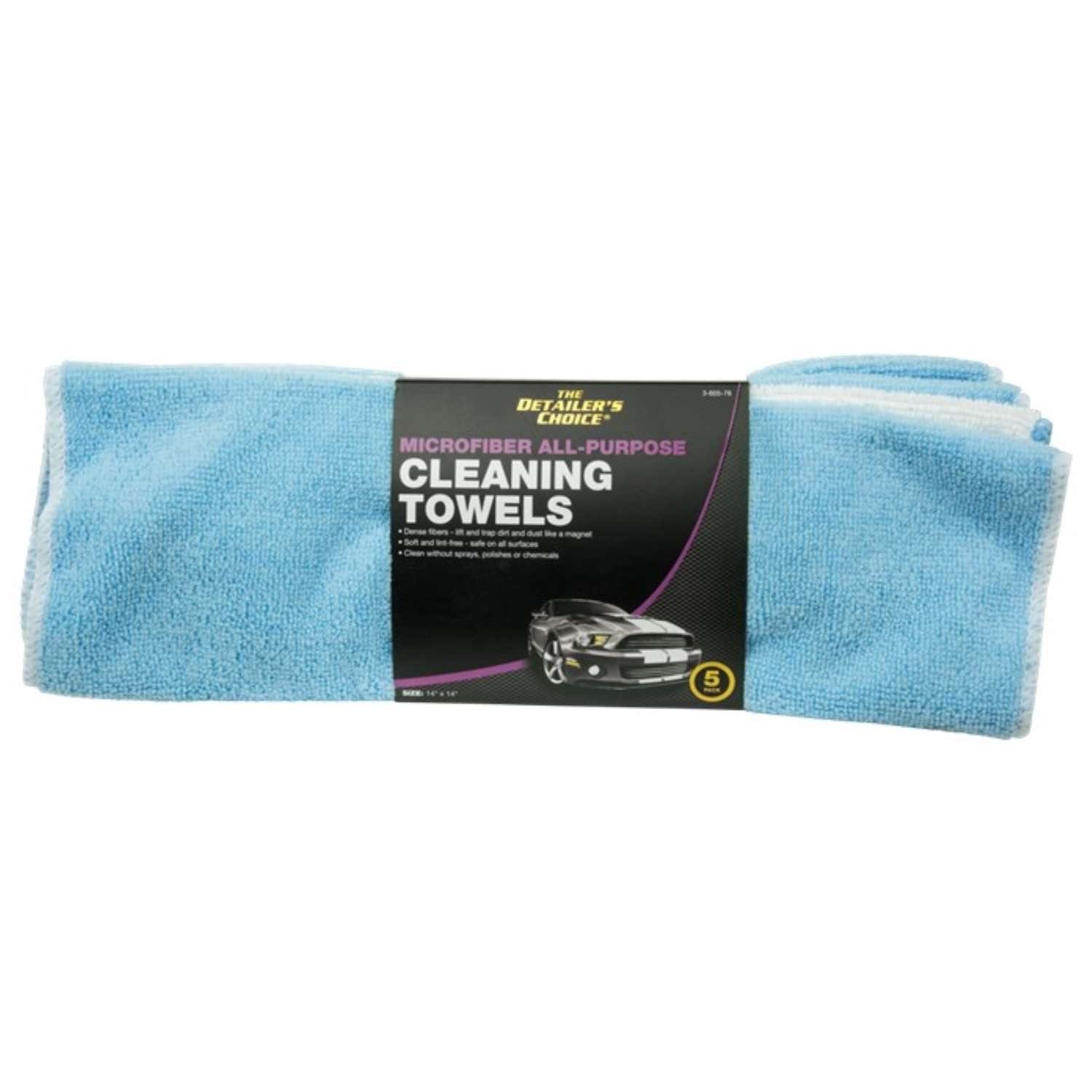 Detailer's Choice 14 in. L X 14 in. W Microfiber Cleaning Cloth 5 pk ...