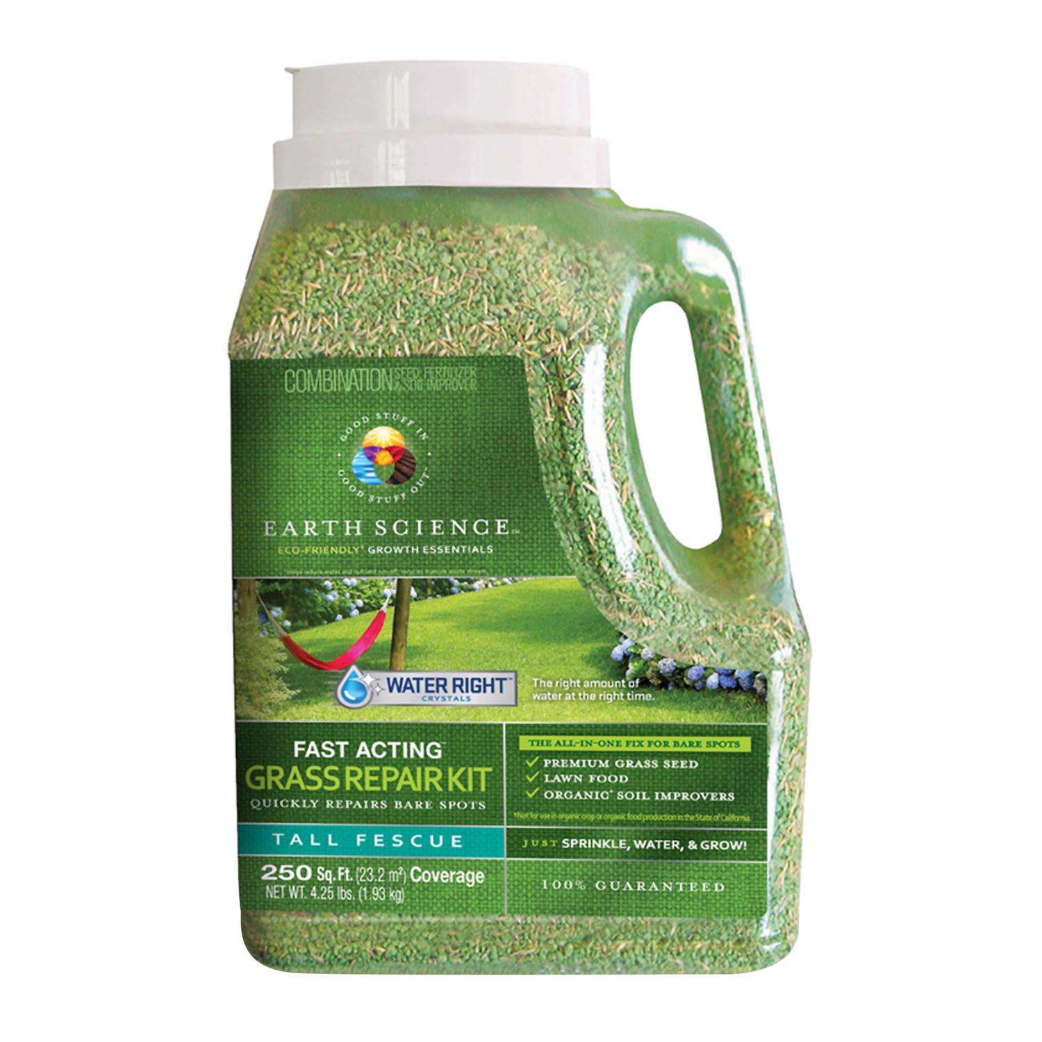 Earth Science Fast Acting Tall Fescue Grass Sun or Shade Grass Repair ...