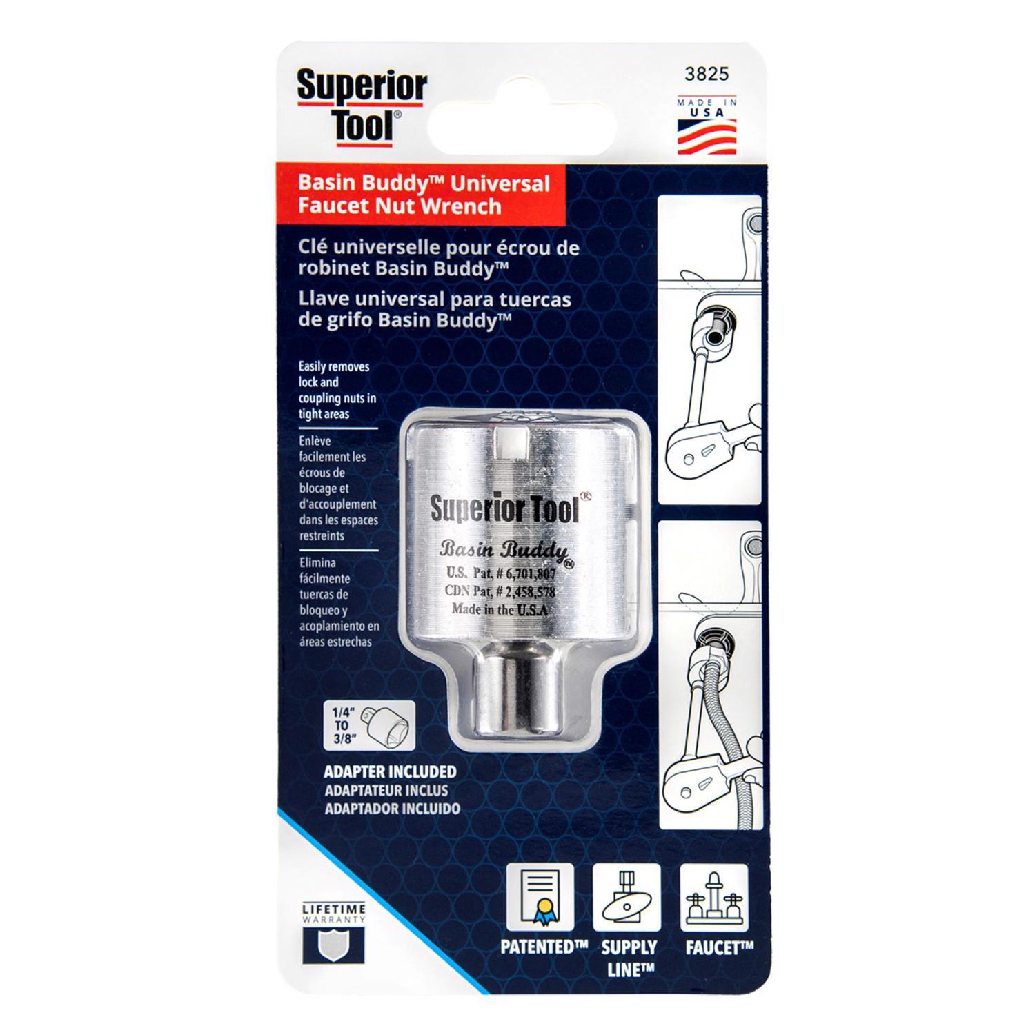 Superior Tool Basin Buddy 1 in. Faucet Nut Wrench 1 4 and 3 8 in. drive Mfr 3825 Ace Hardware