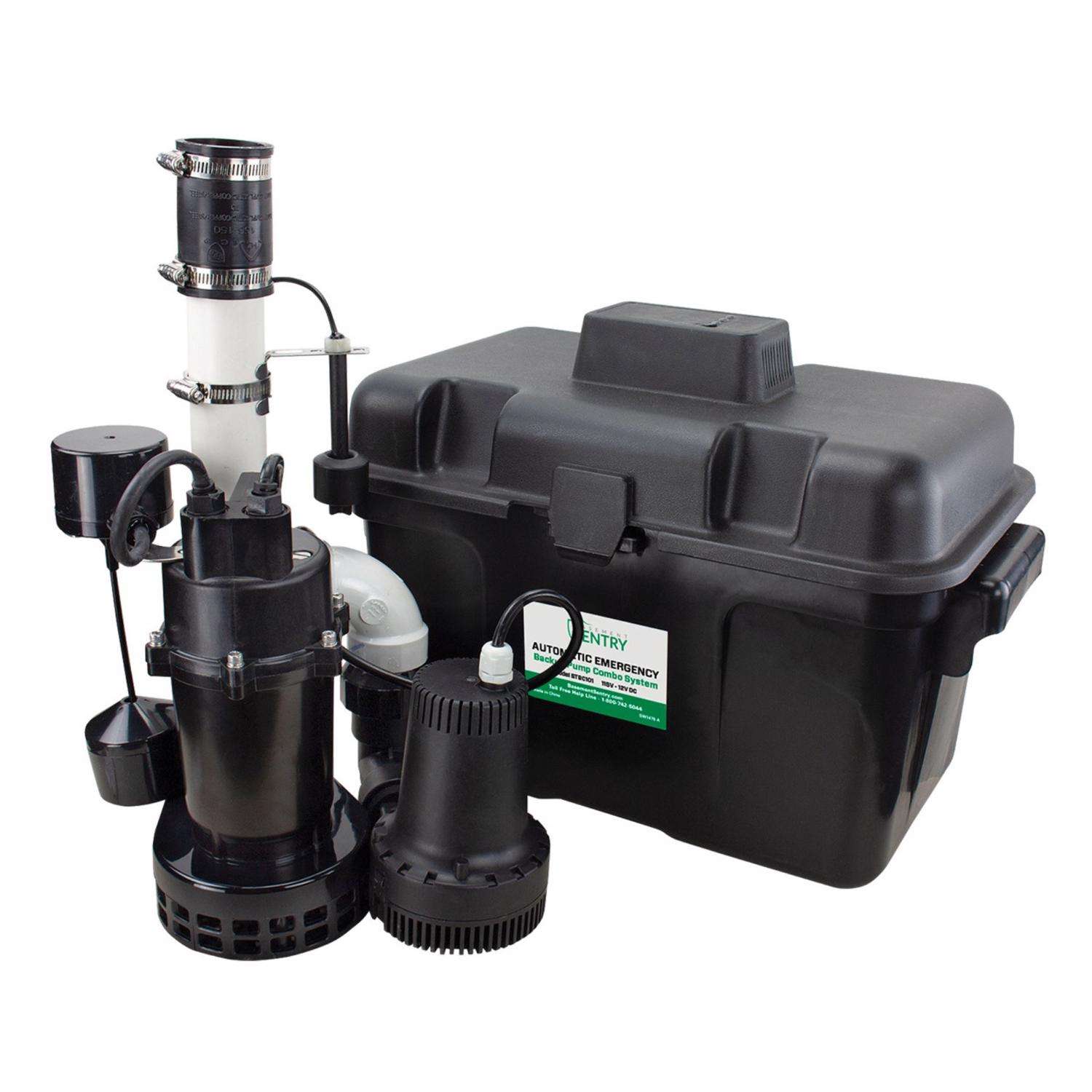 Basement Sentry 1/3 HP 2400 gph Thermoplastic Vertical Float Switch AC ...