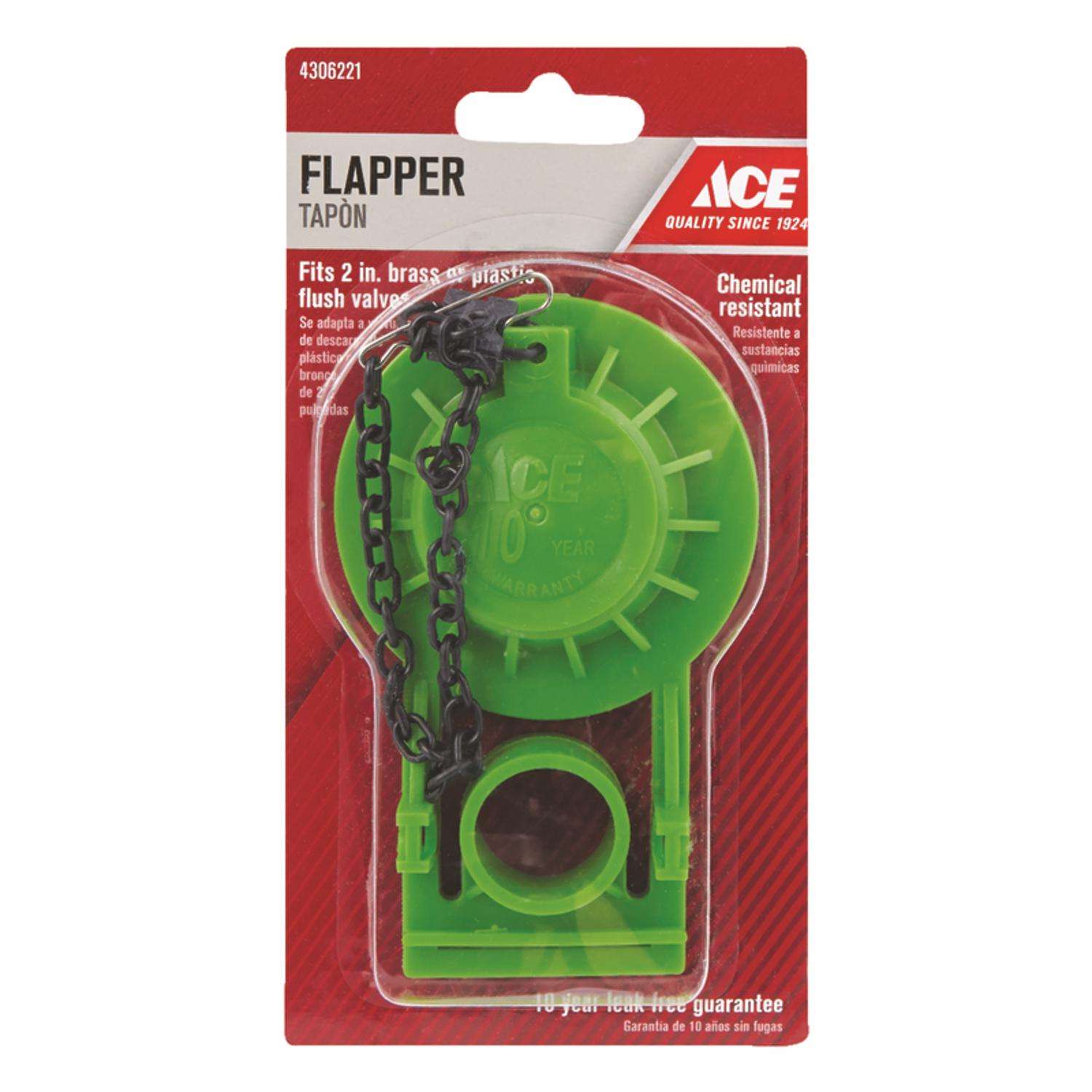 Ace Flapper and Chain Green Rubber - Ace Hardware