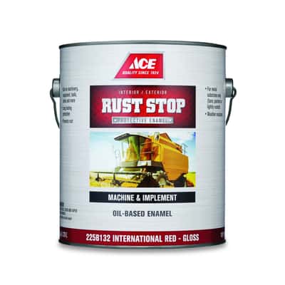 Ace Rust Stop Indoor / Outdoor Gloss International Red Oil-Based Enamel ...