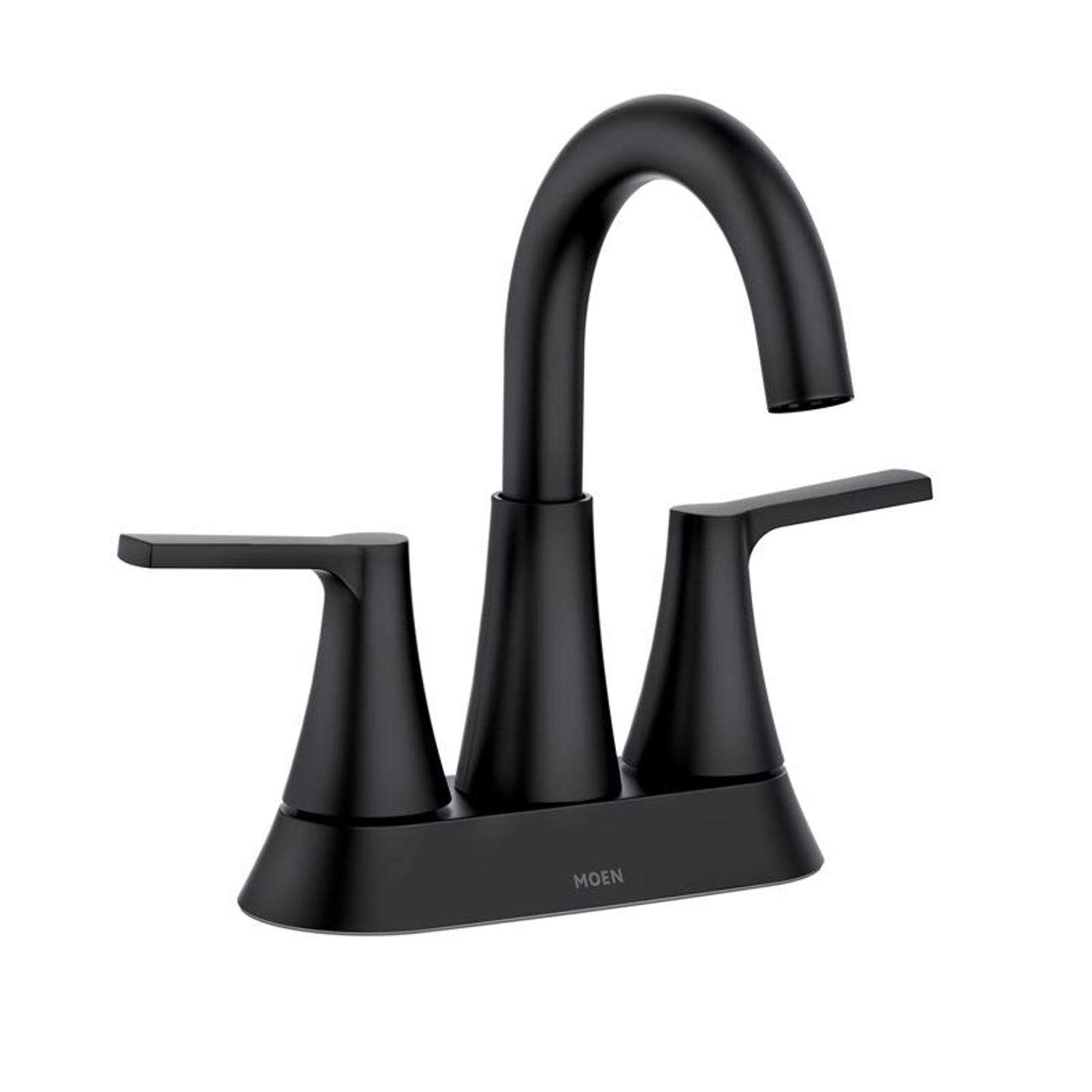 Moen Mikah Matte Black Two-Handle Bathroom Sink Faucet 4 in. - Ace Hardware
