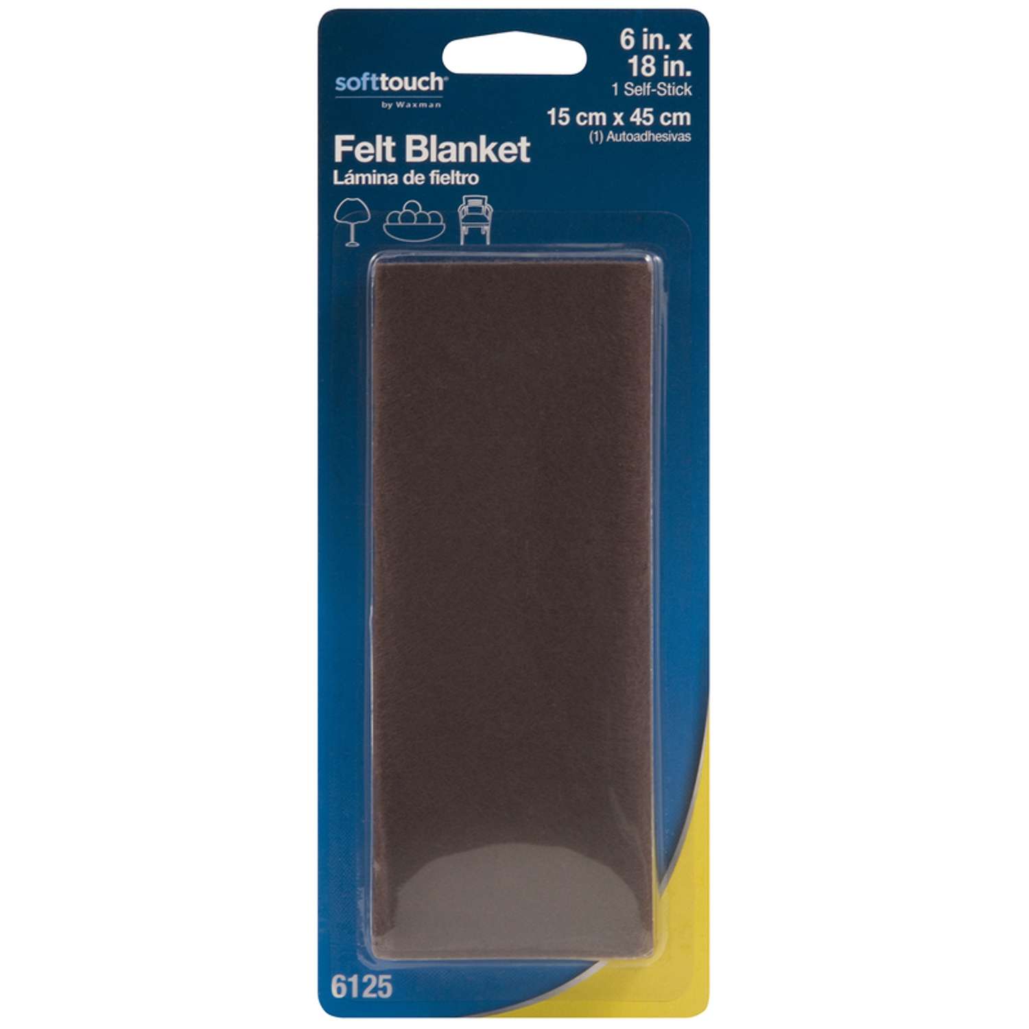 Softtouch Felt Self Adhesive Protective Pad Brown Rectangle 6 in. W X ...