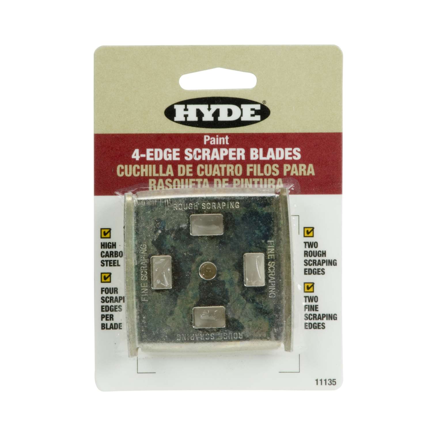 Hyde 2-1/2 in. W High Carbon Steel 4-Edge Scraper Blade - Ace Hardware