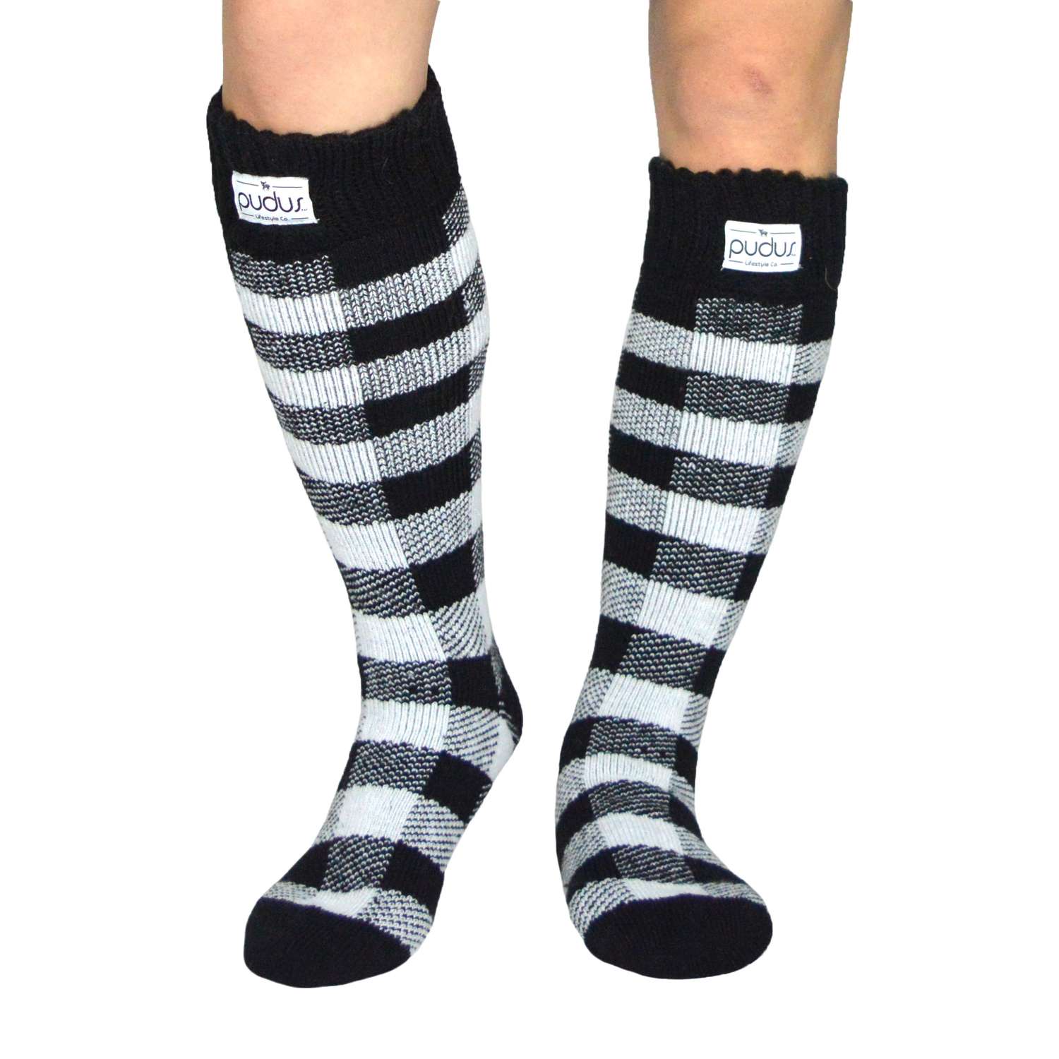 Pudus Lumberjack Unisex Tall Boot Socks White - Ace Hardware