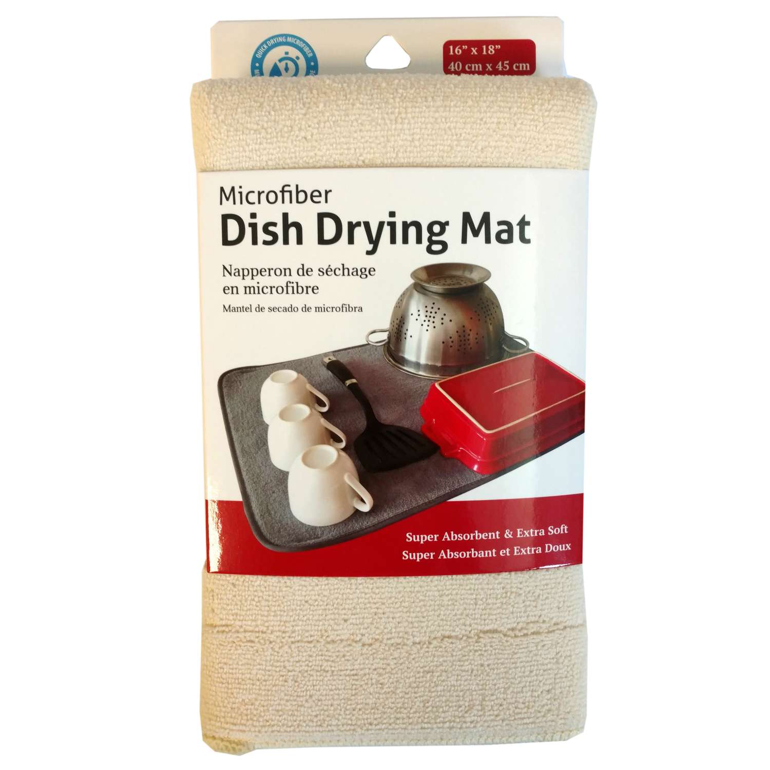 Jacent 18 in. L X 16 in. W Bisque Microfiber Dish Drying Mat - Ace Hardware