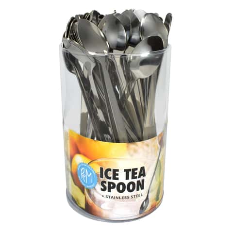R&M International Corp Silver Stainless Steel Iced Tea Spoons Iced Tea ...