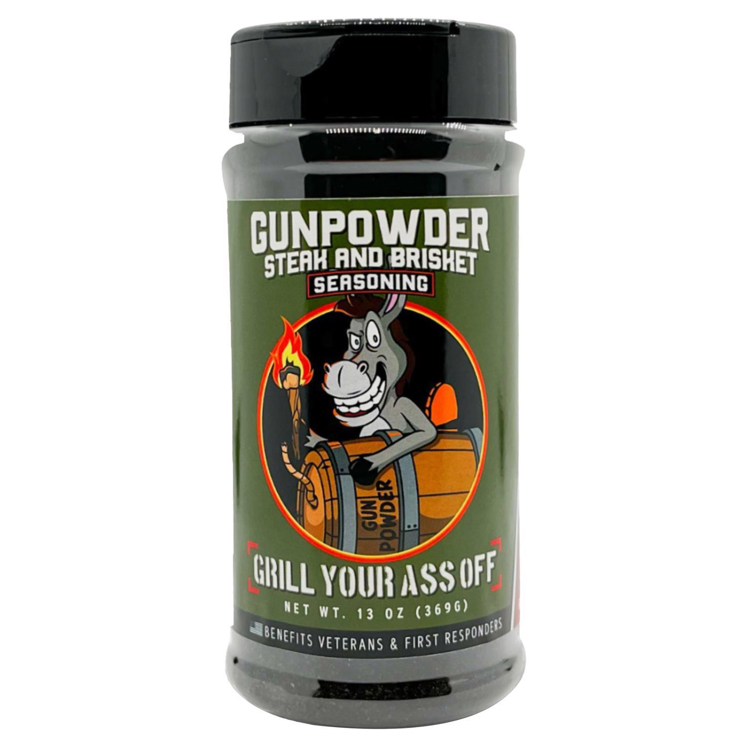 Grill Your Ass Off Gunpowder Steak and Brisket BBQ Seasoning 13 oz ...