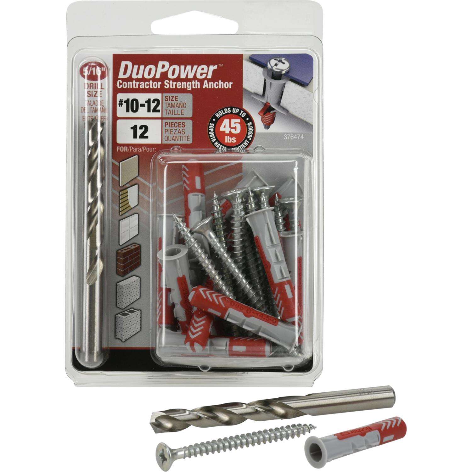 DuoPower Nylon Round Head Screw and Anchor 12 pk - Ace Hardware