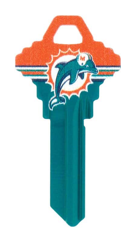Hillman Miami Dolphines Painted Key House/Office Universal Key Blank ...