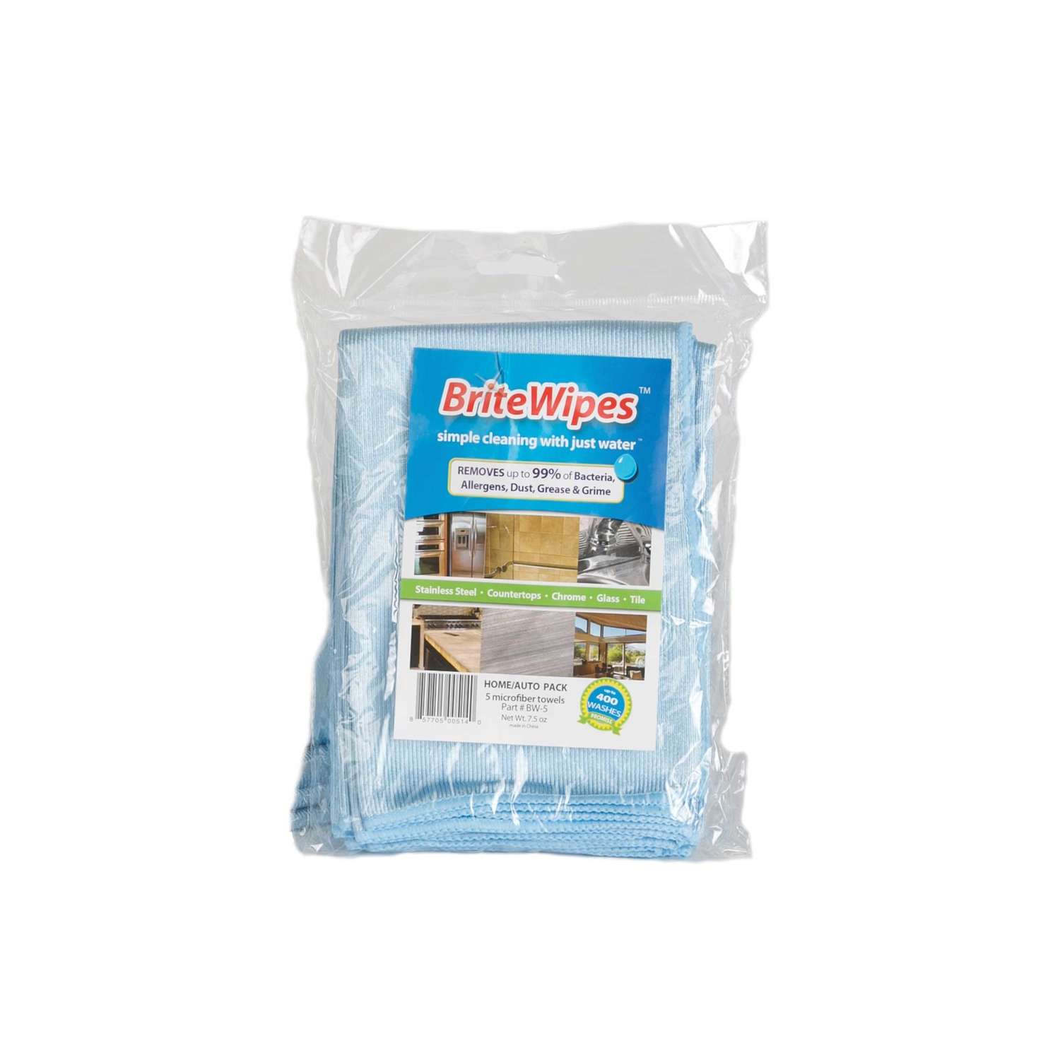 BriteWipes Brite & Clean Microfiber Cleaning Cloth 16 in. W X 16 in. L ...