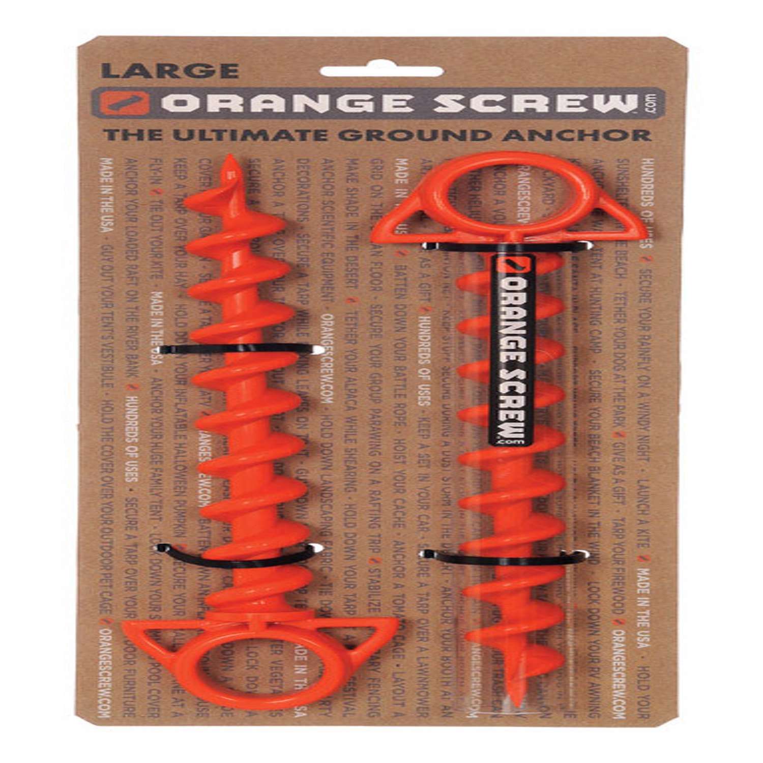 Orange Screw Large Ground Anchor 2 pk - Ace Hardware