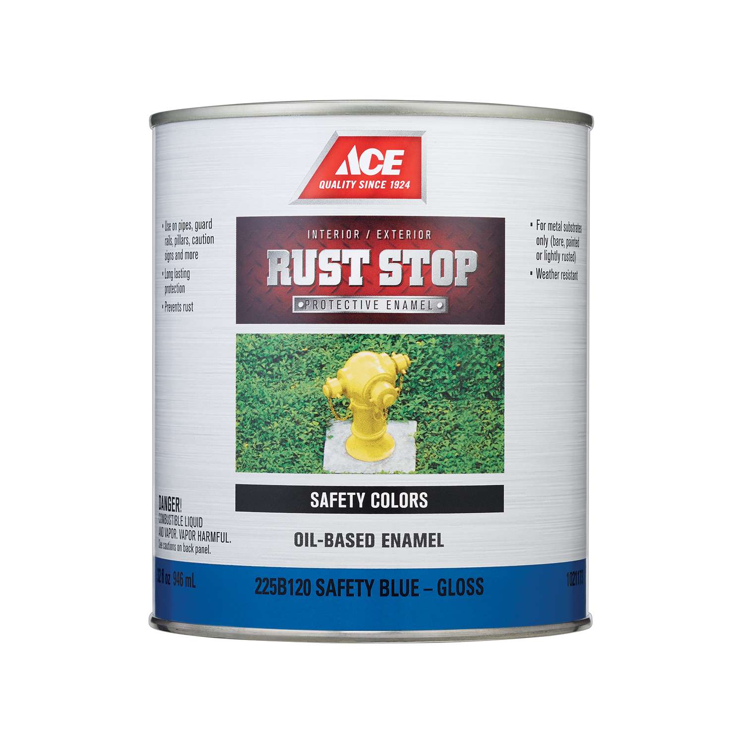 Ace Rust Stop Indoor / Outdoor Gloss Safety Blue Oil-Based Enamel Rust ...