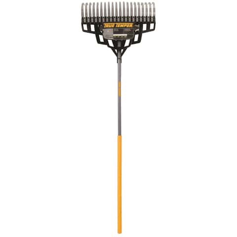 True Temper 65.25 in. 20 Tine Steel Lawn Rake Wood Handle Mfr# 2000TT ...