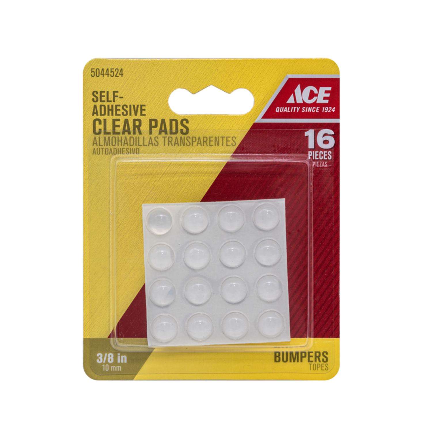 Ace Vinyl Self Adhesive Protective Pad Clear Round 3.6 in. W X 3/8 in ...