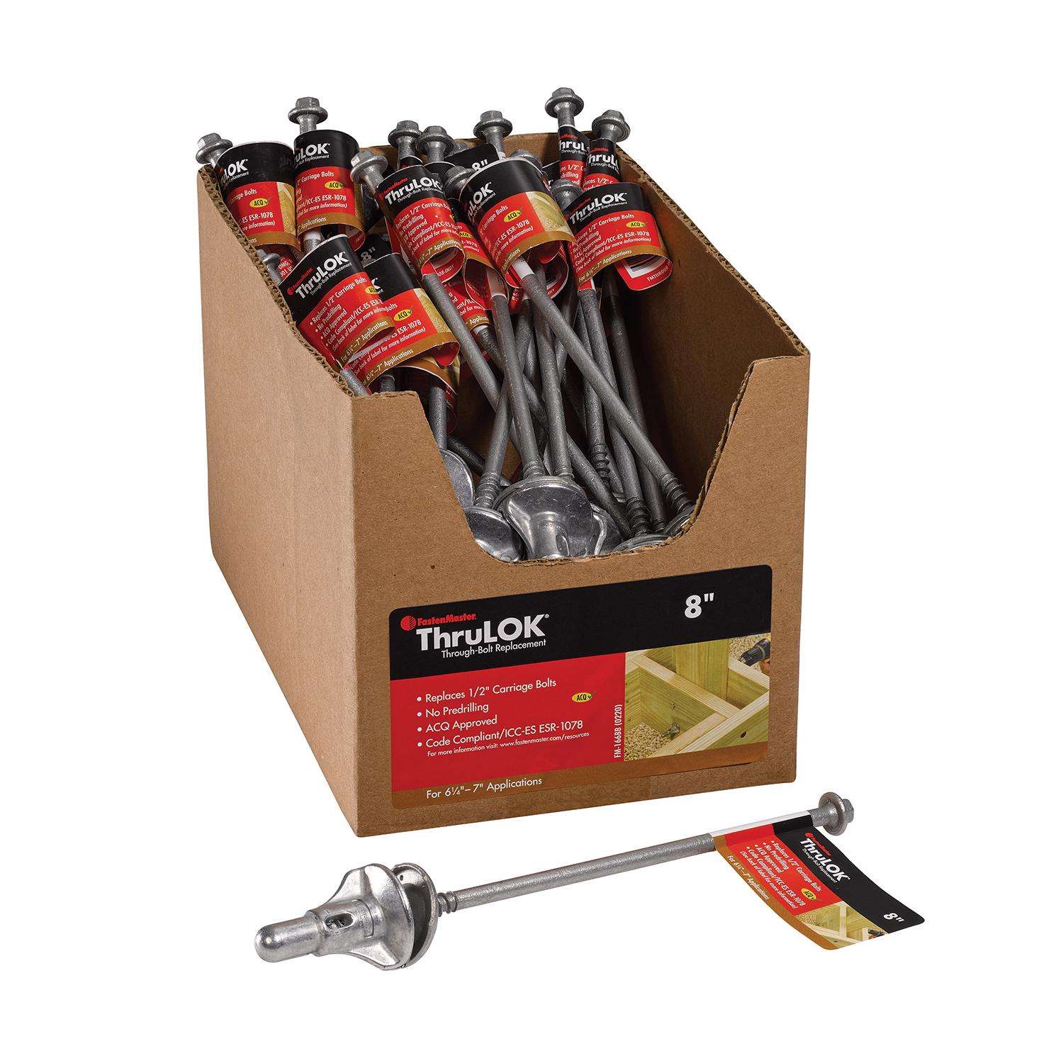 FastenMaster ThruLOK 1/2 in. X 8 in. L Hex Galvanized Steel Lag Screw 1 ...