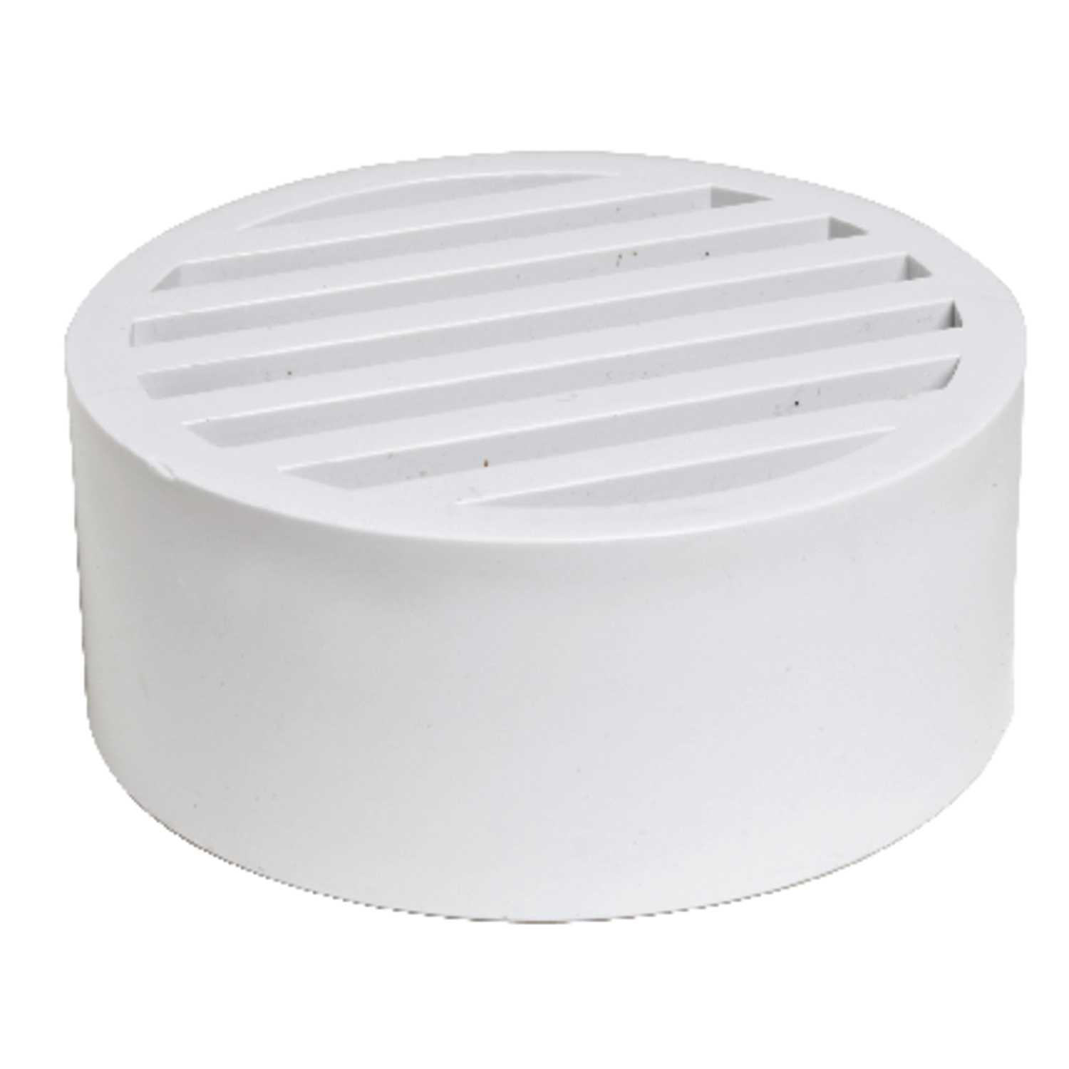Plastic Trends 4 in. White PVC Round Drain Grate - Ace Hardware