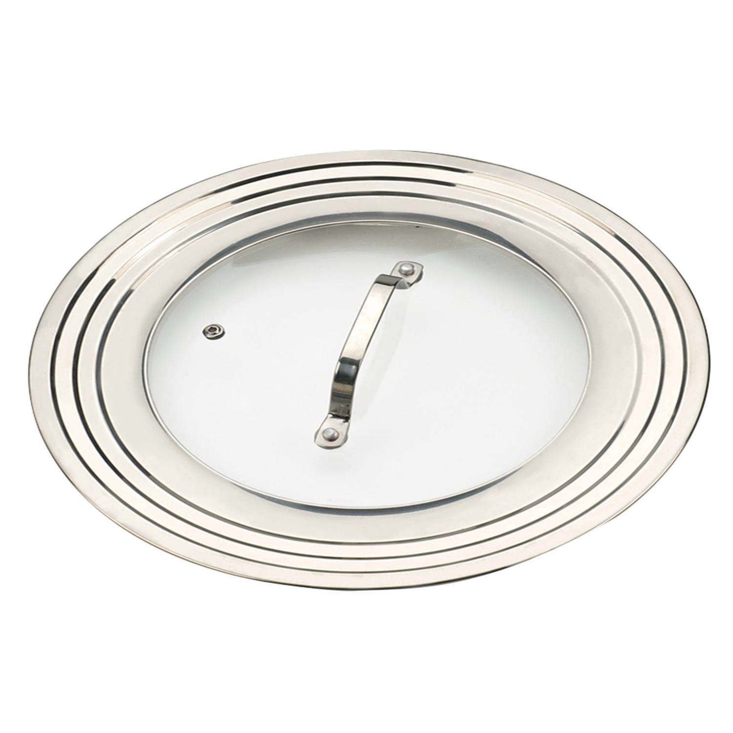 RSVP International Endurance Glass/Stainless Steel Lid 7-12 in. Silver ...