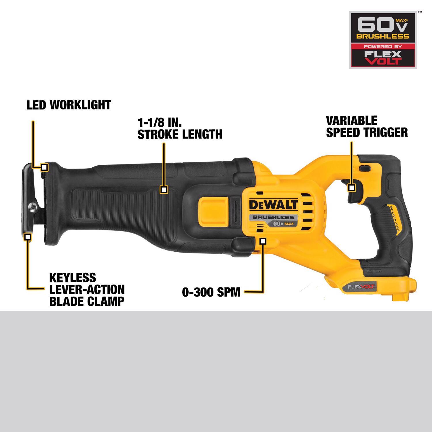 DeWalt 60V MAX Cordless Brushless Reciprocating Saw Tool Only Mfr DCS389B Ace Hardware