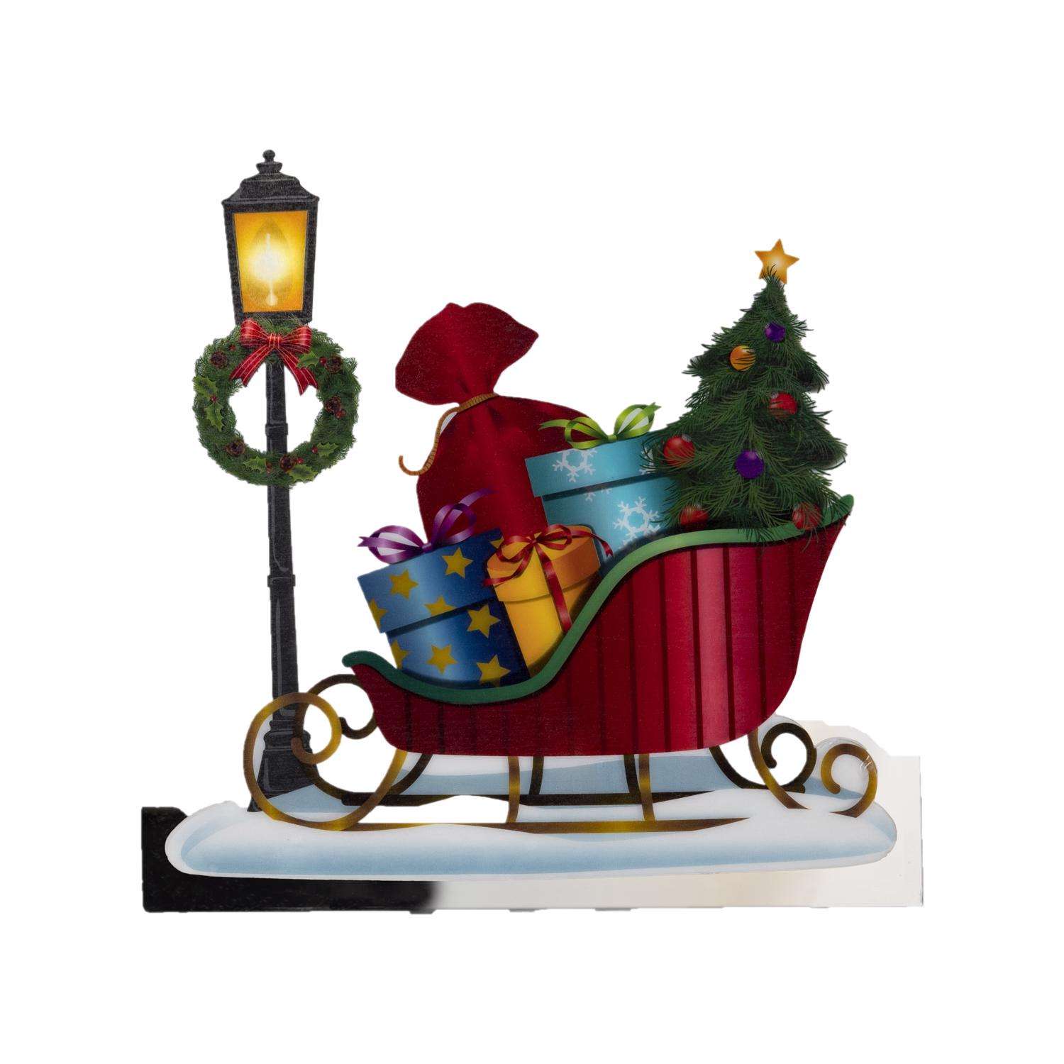 Gerson LED Multicolored Window Clings Sleigh 9.84 in. - Ace Hardware