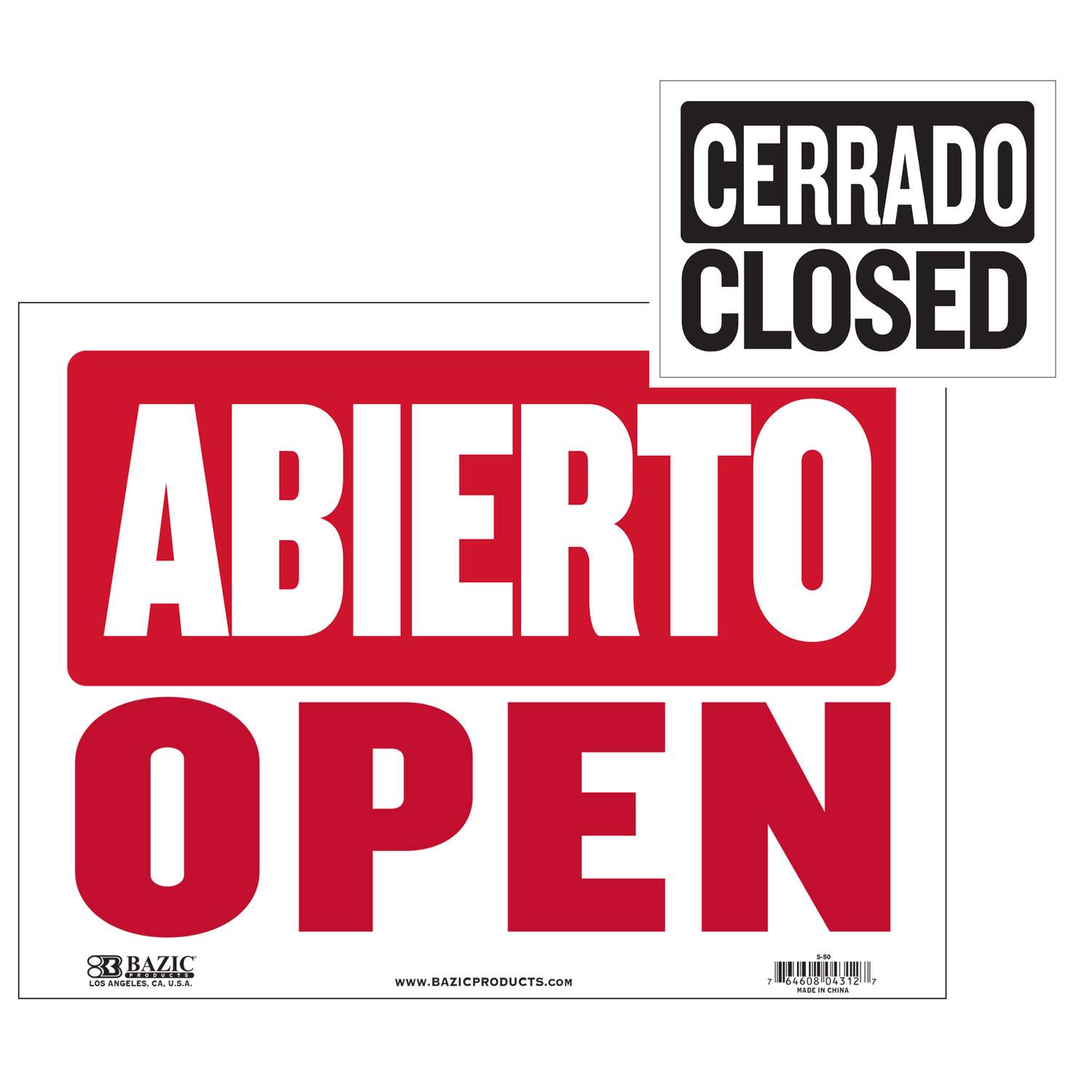 Bazic Products Bilingual White Informational Sign 12 in. H X 16 in. W ...