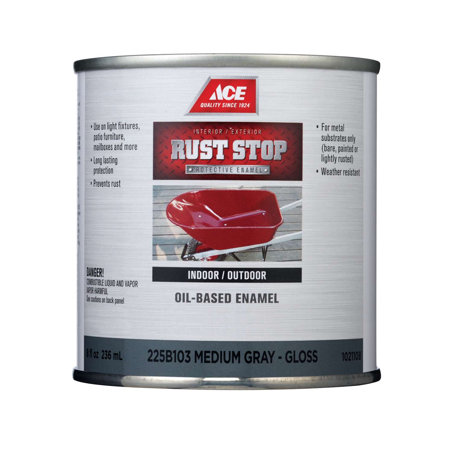 Ace Rust Stop Indoor/Outdoor Gloss Medium Gray Oil-Based Enamel Rust ...