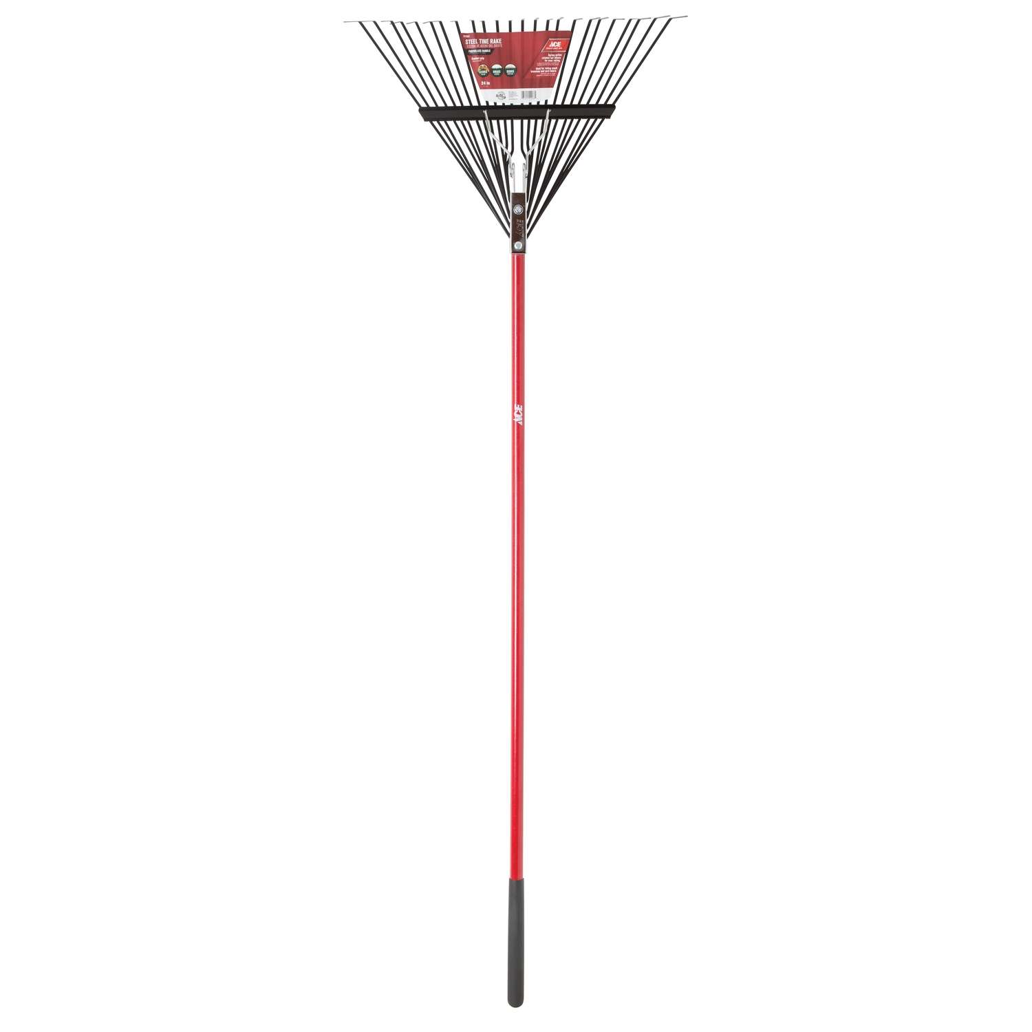 Ace 65 in. 24 Tine Steel Rake Fiberglass Handle - Ace Hardware