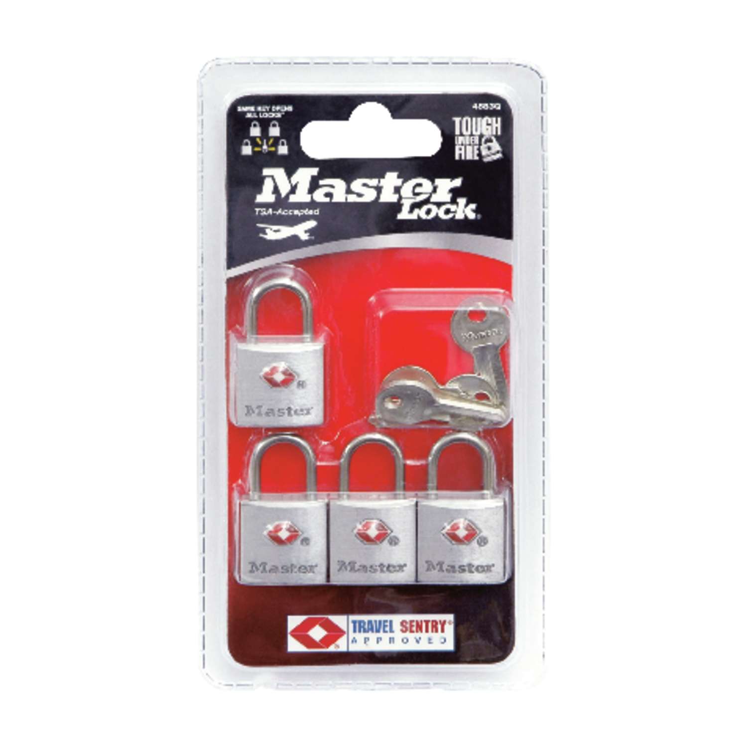 Master Lock 7/8 in. H x 7/16 in. W x 7/8 in. L Steel Key Luggage Lock 4 ...