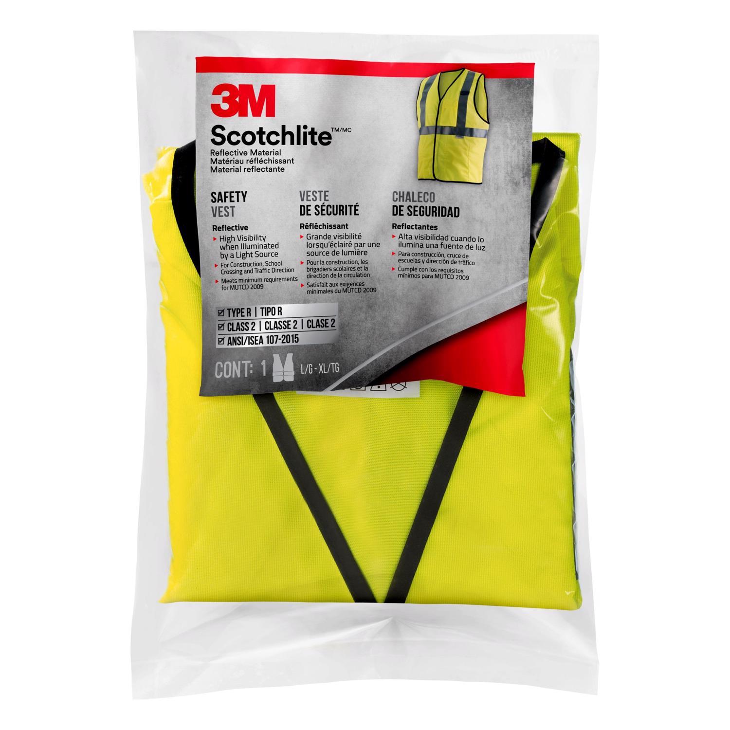 3M Scotchlite Reflective Safety Vest High Visibility Yellow L/XL - Ace ...