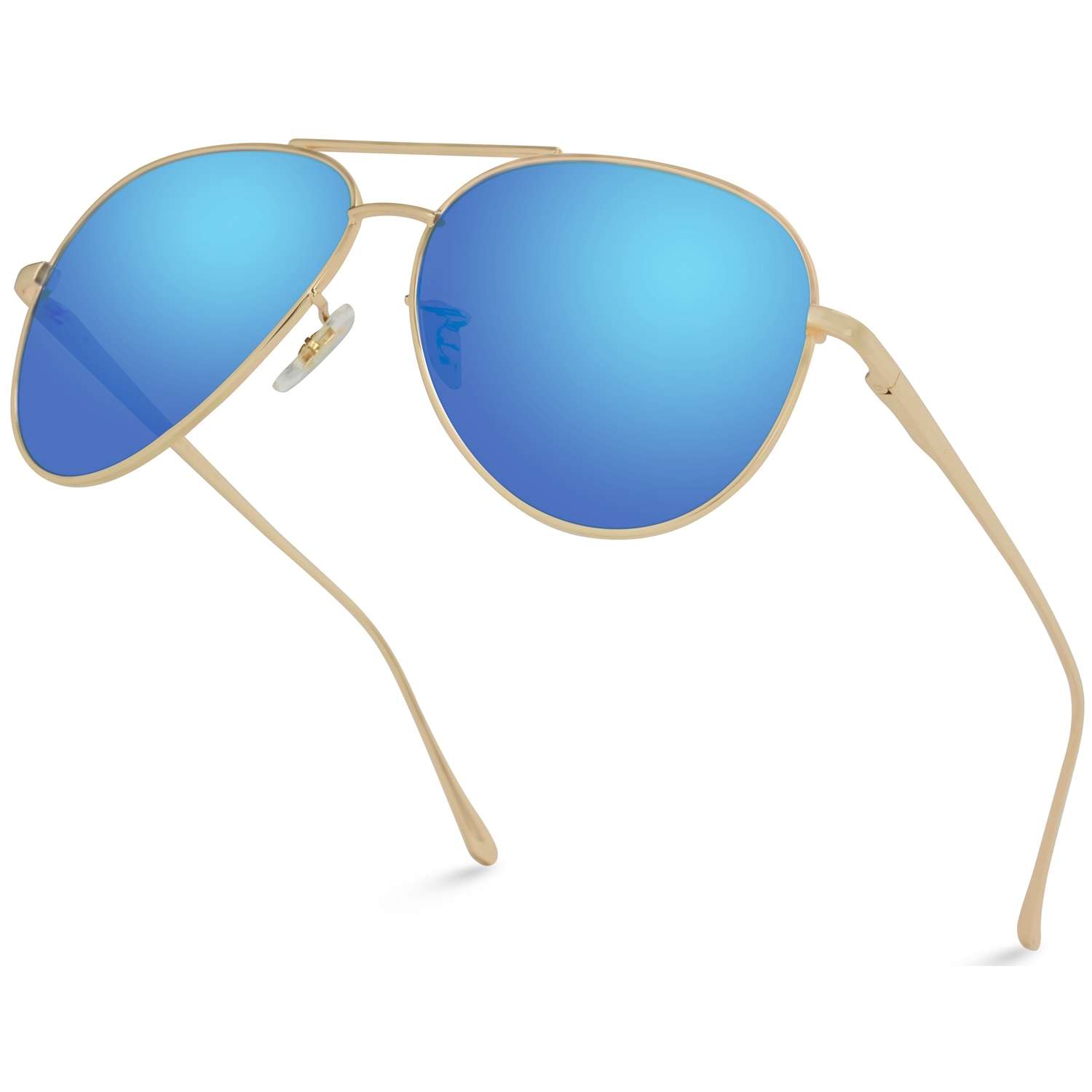 WearMe Pro Gold Frame Blue Lens Sunglasses Mfr# POL027-BLU - Ace Hardware
