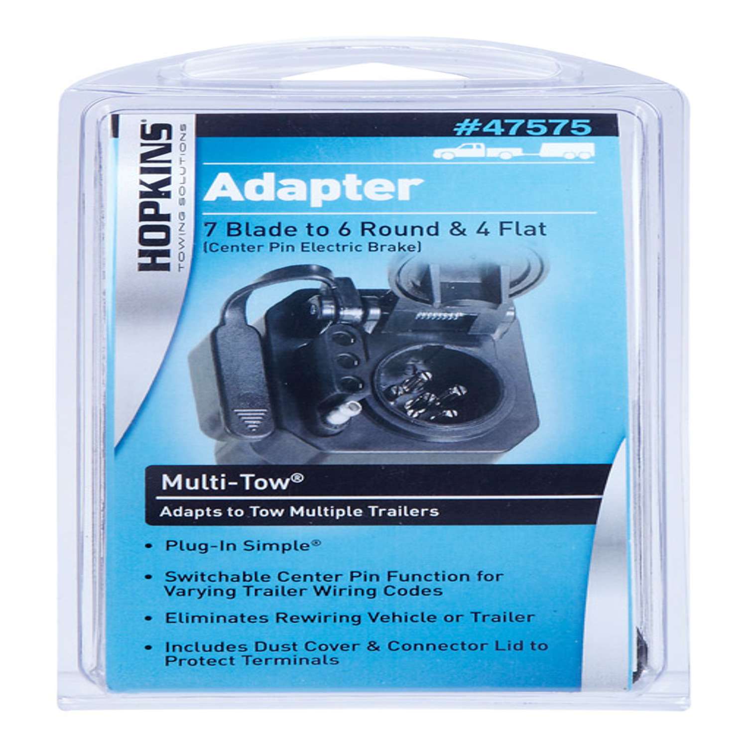 Hopkins Multi-Tow 7 Blade to 6 Round and 4 Flat Trailer Adapter - Ace ...