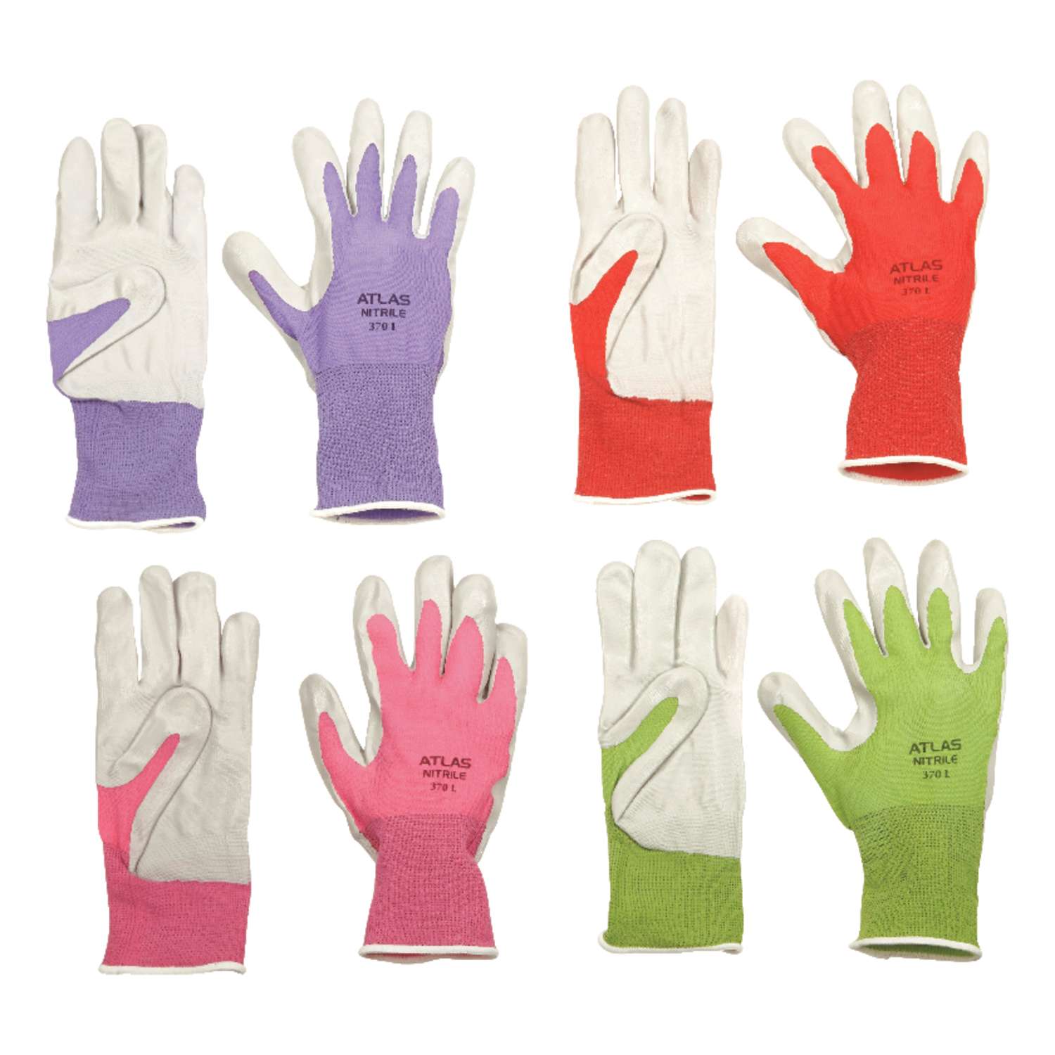 Atlas Unisex Indoor/Outdoor Nitrile Coated Gloves Assorted L 1 pair ...