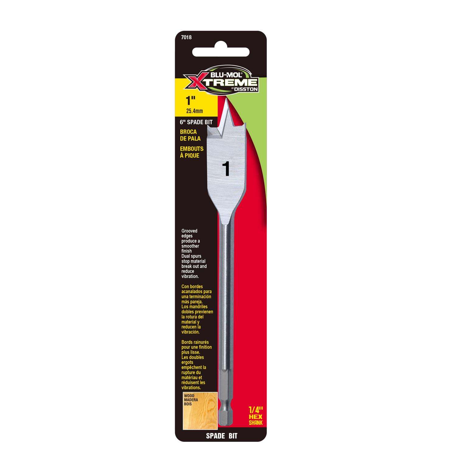 Blu-Mol Xtreme 1 in. X 6 in. L Carbon Steel Spade Bit Hex Shank 1 pc ...