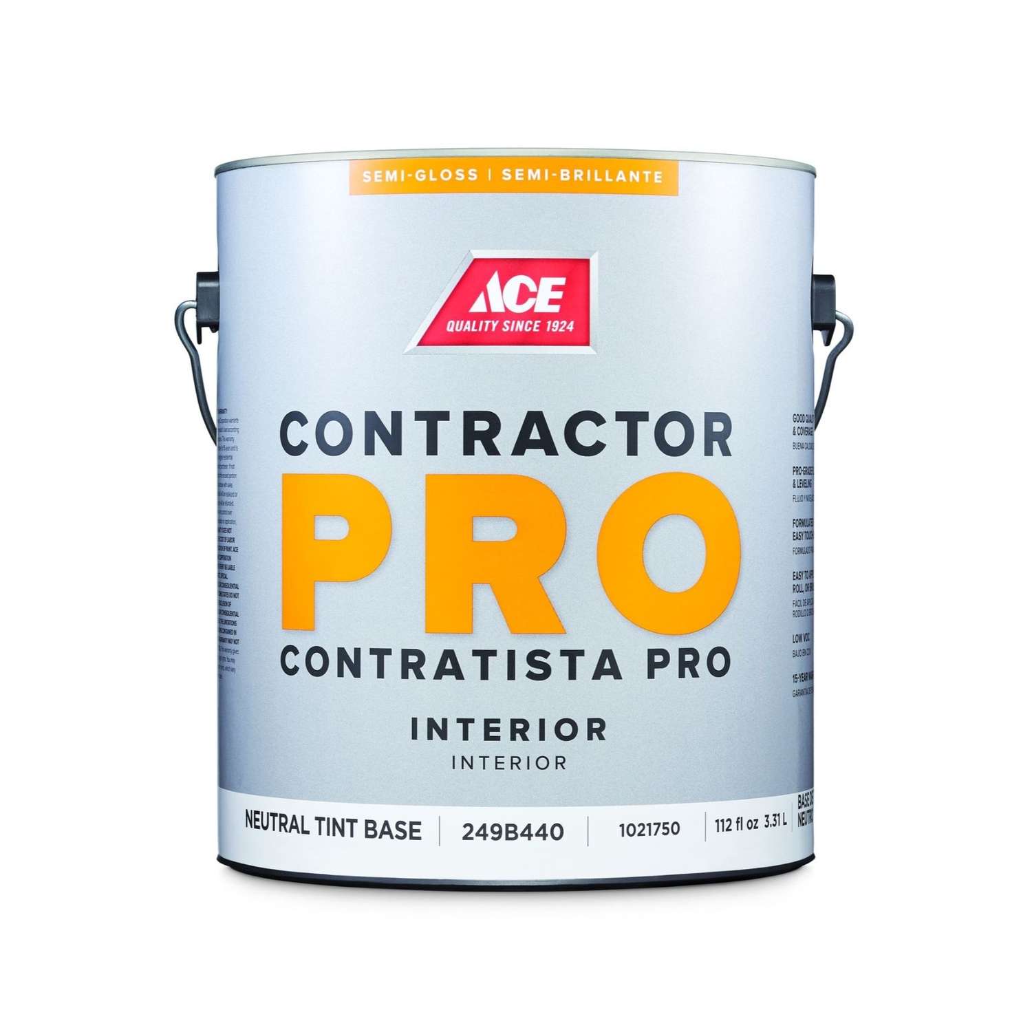 Ace Contractor Pro Semi-Gloss Tint Base Neutral Base Paint Interior 1 ...