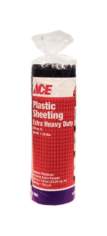 Ace Plastic Sheeting 6 mil X 10 ft. W X 25 ft. L Polyethylene Black ...