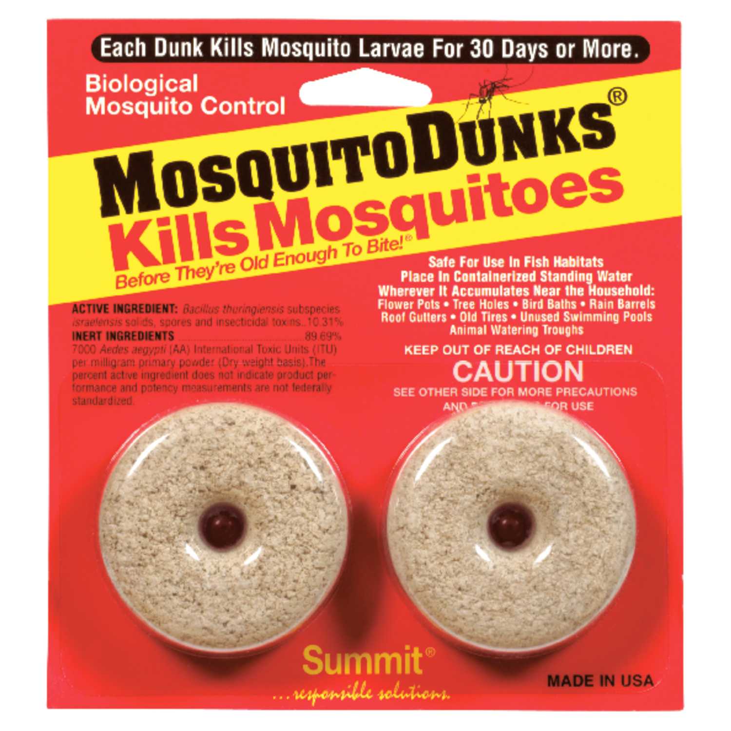 Summit Mosquito Dunks Repellent Solid For Mosquitoes 0.8 oz. - Ace Hardware