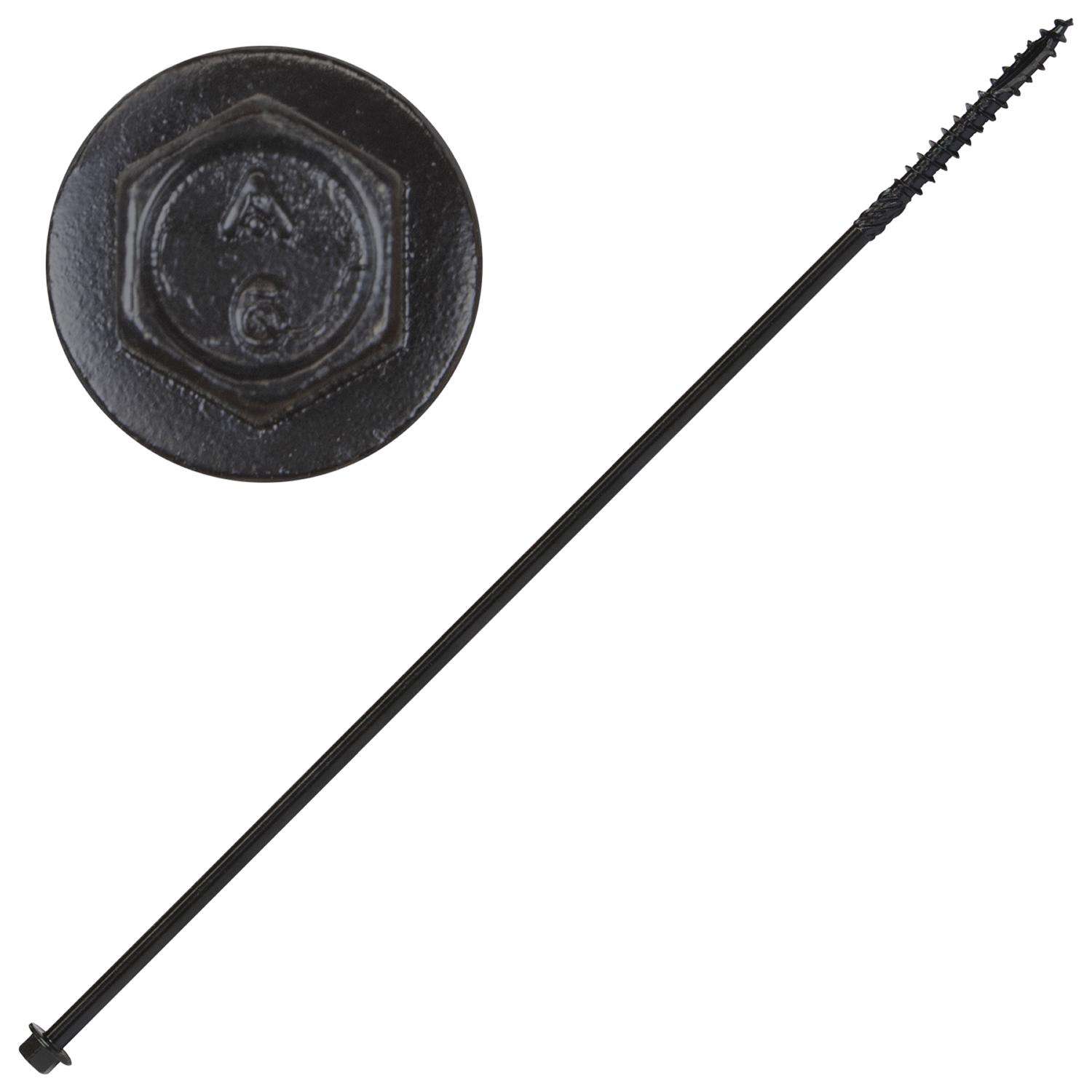 Screw Products, Inc. YUKON #16 in. X 12 in. L Hex Black Steel Lag Screw ...