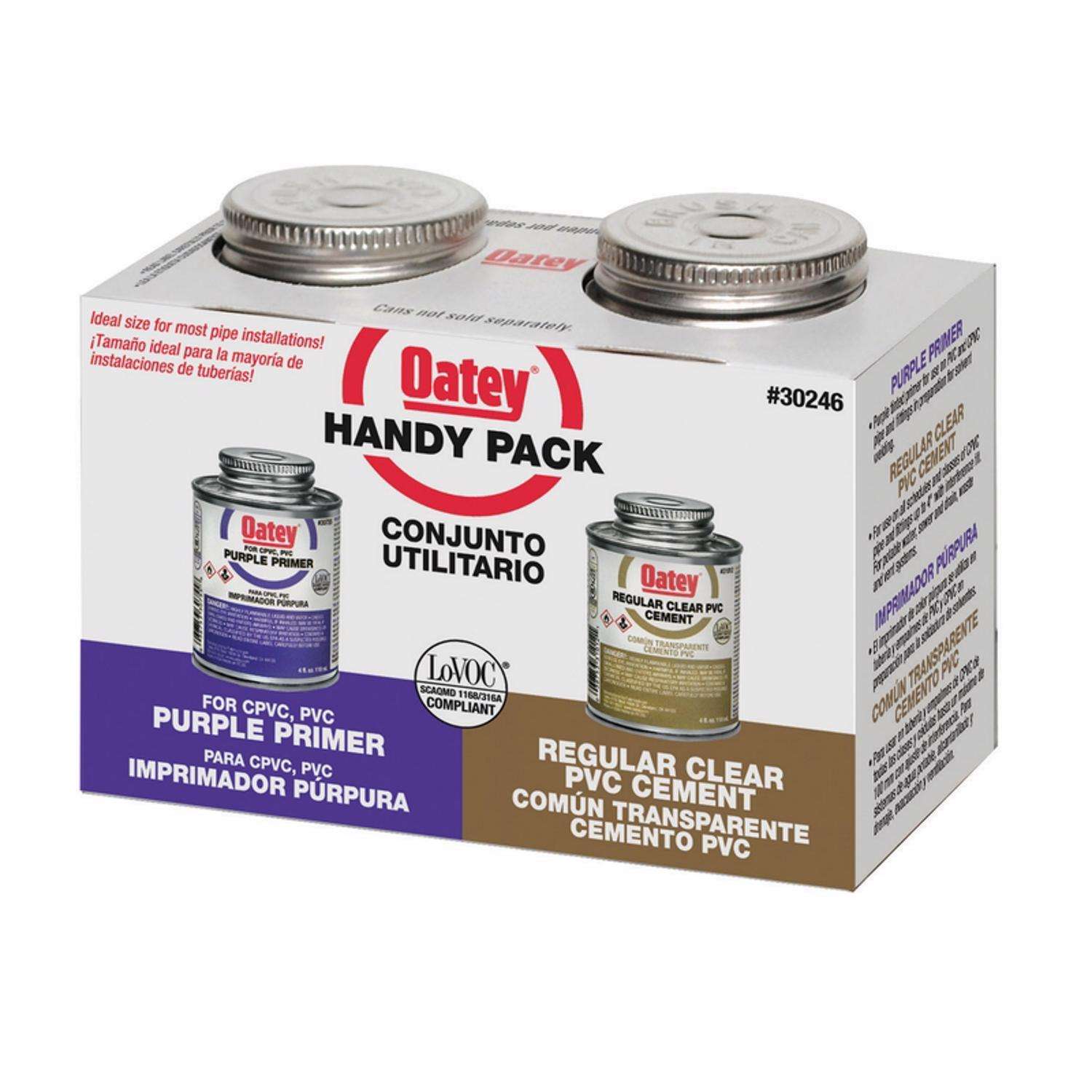 Oatey Handy Pack Clear/Purple Primer and Cement For PVC 4 oz - Ace Hardware