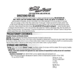 Cutter Citro Guard Candle Solid For Mosquitoes/Other Flying Insects 20 ...