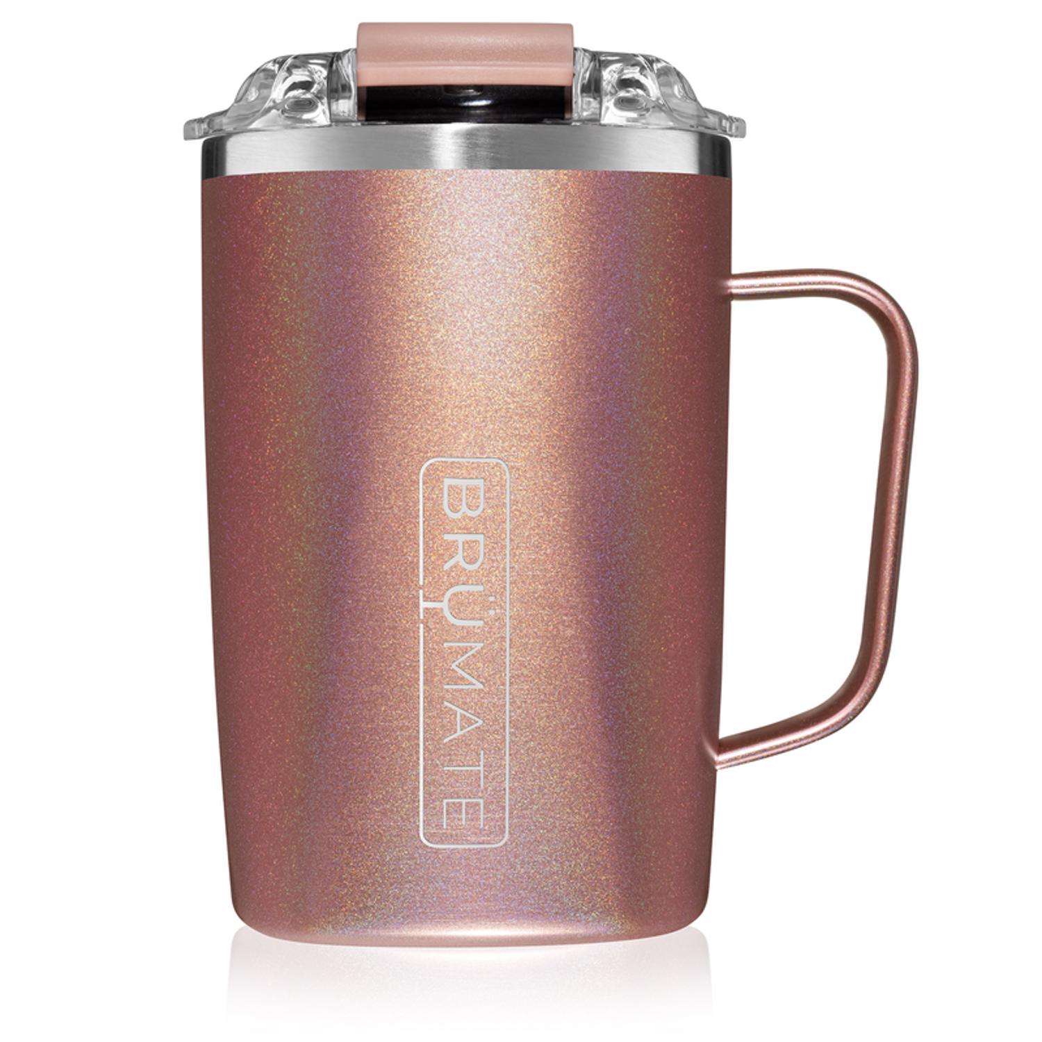 Brumate Toddy 16 oz Toddy Glitter Rose Gold BPA Free Vacuum Insulated ...