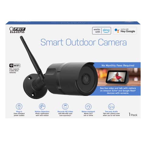 Feit Smart Home Plug-in Outdoor Smart-Enabled Security Camera - Ace ...