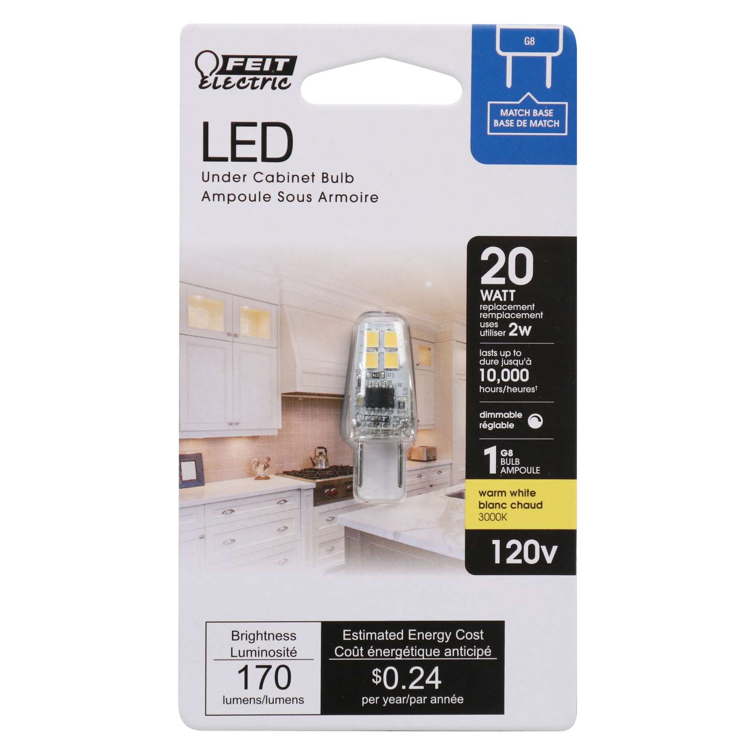 Feit Electric T4 G8 LED Bulb Warm White 20 Watt Equivalence 1 pk - Ace ...