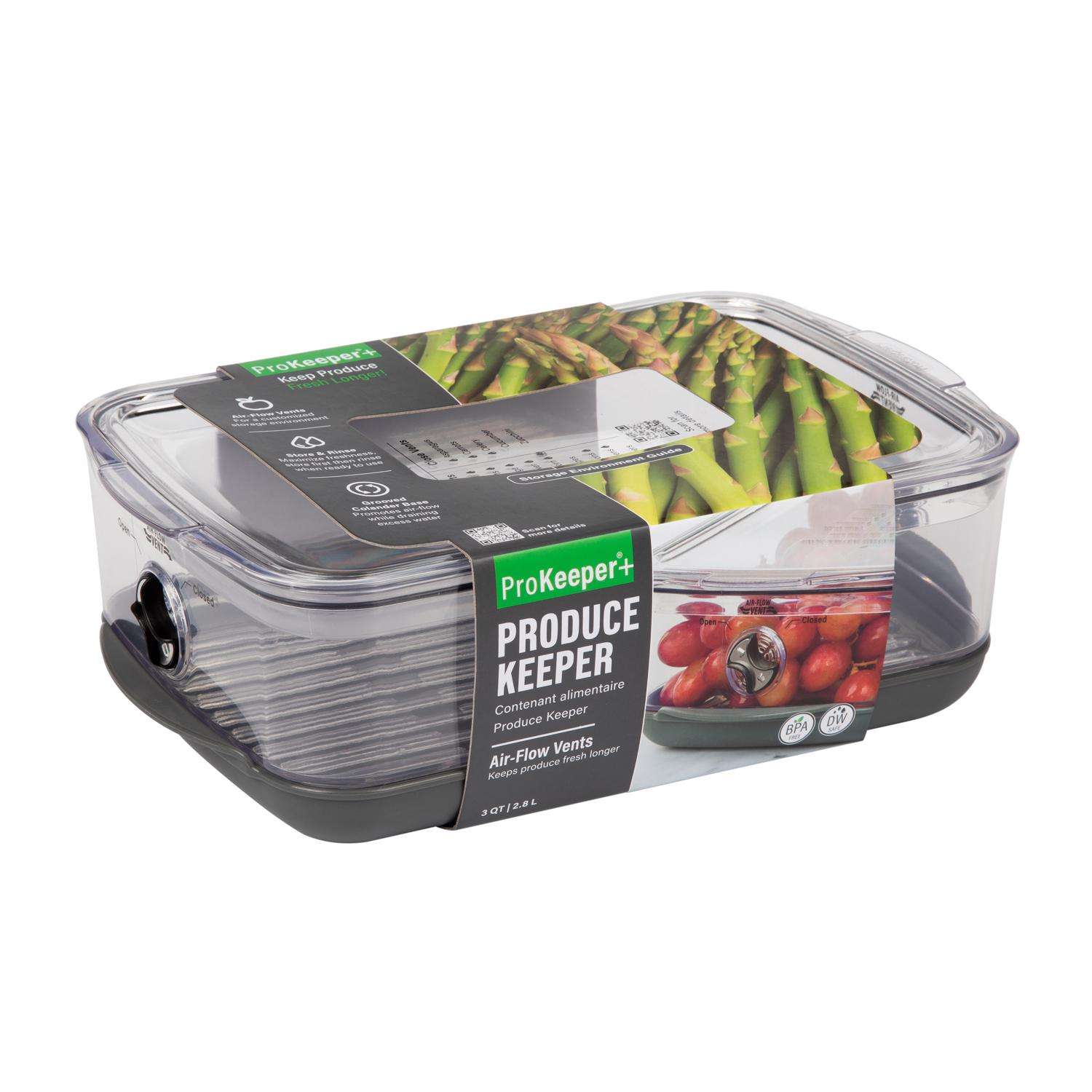 Progressive ProKeeper+ 3 qt Black/Clear Produce Keeper 1 pk - Ace Hardware