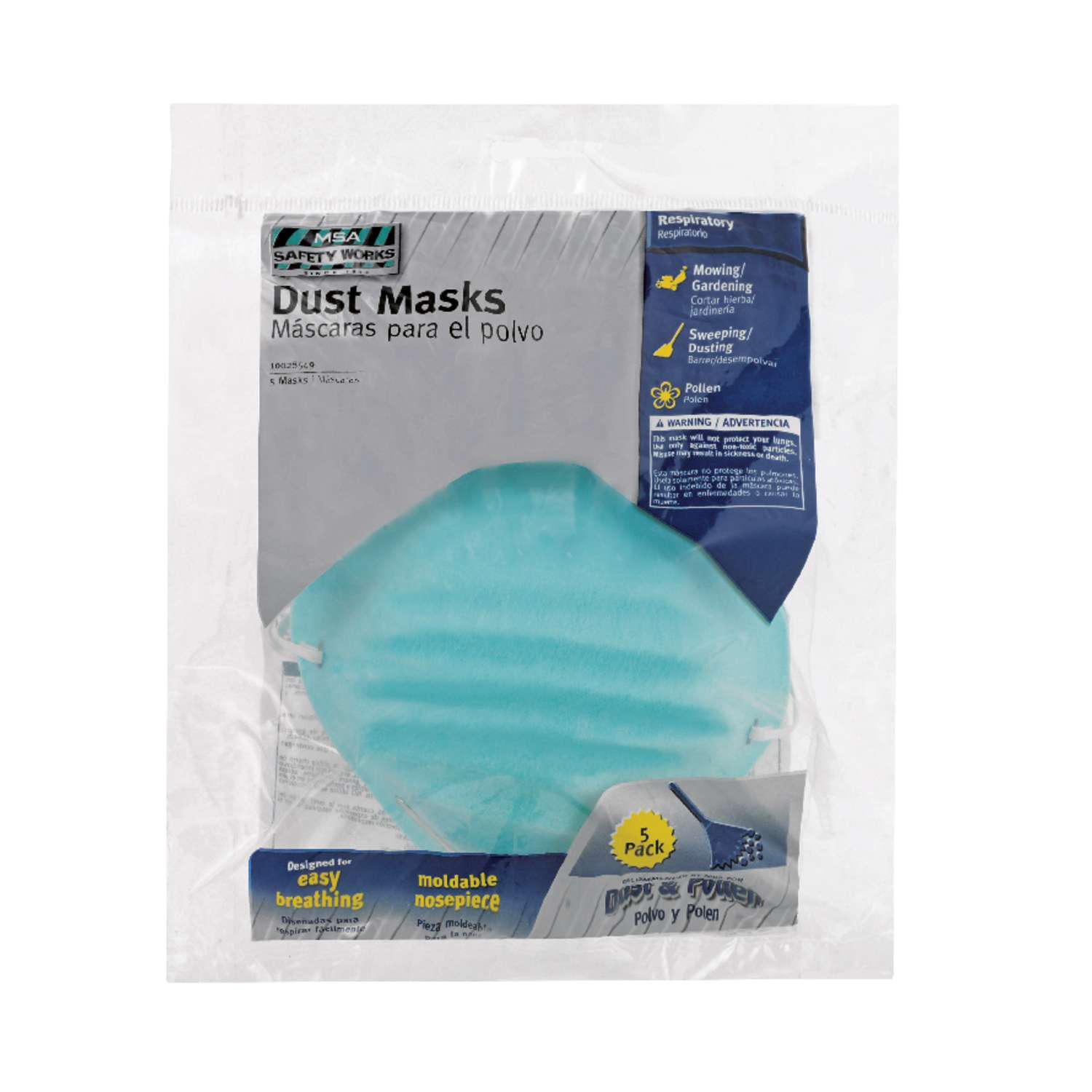Safety Works Dust Protection Dust Mask Blue One Size Fits Most 5 pc ...
