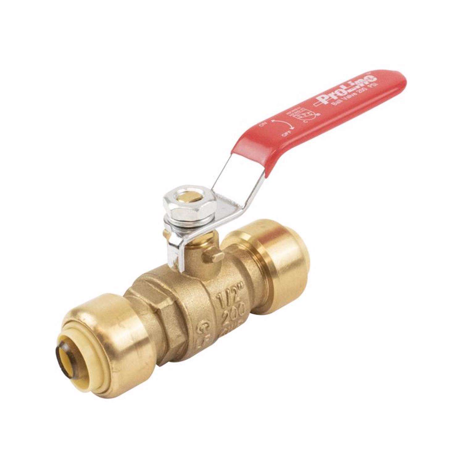 B&K Proline 1/2 in. Brass Push Fit Ball Valve Full Port - Ace Hardware